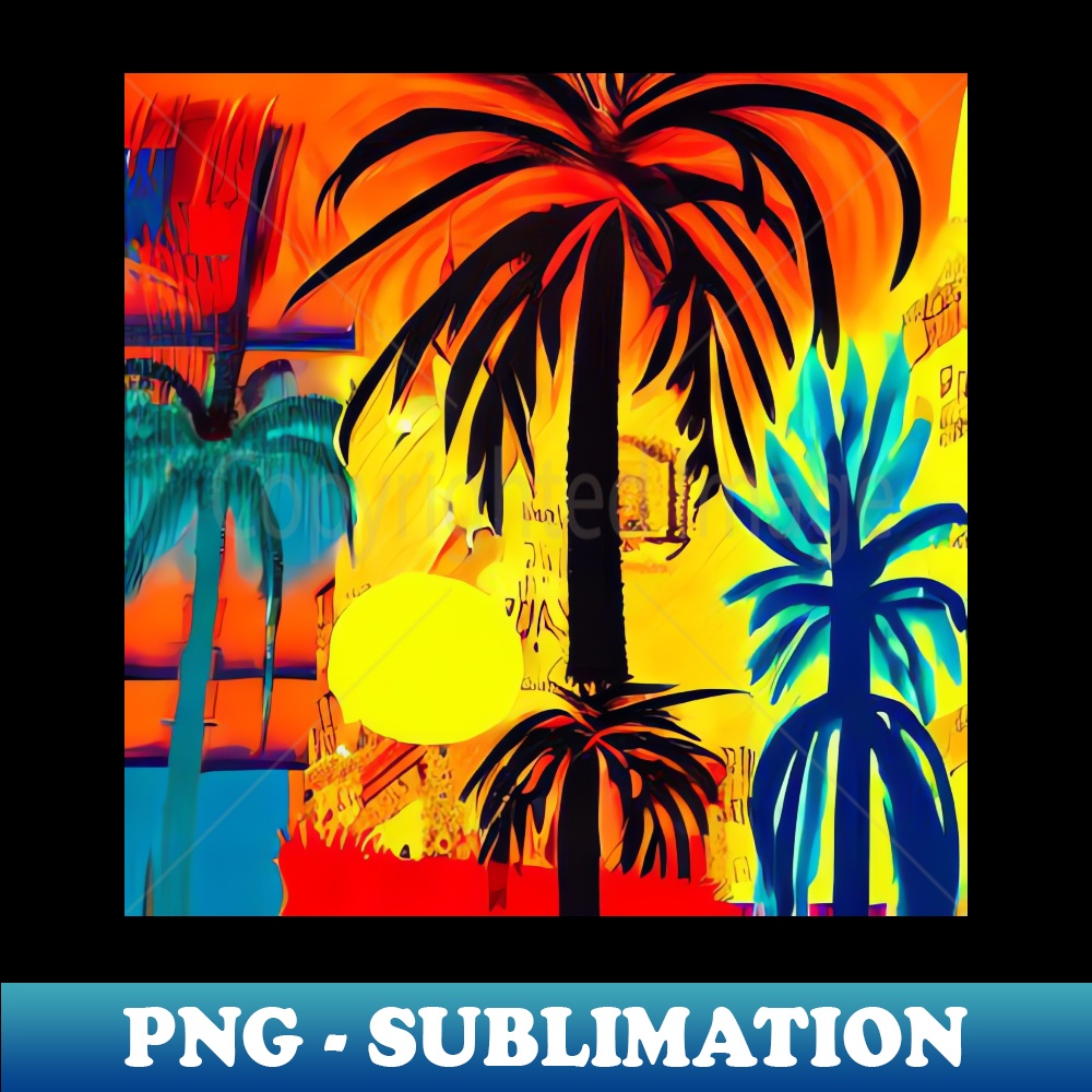 Palm Trees Art Nouveau Graffiti Style - Professional Sublima | Inspire ...