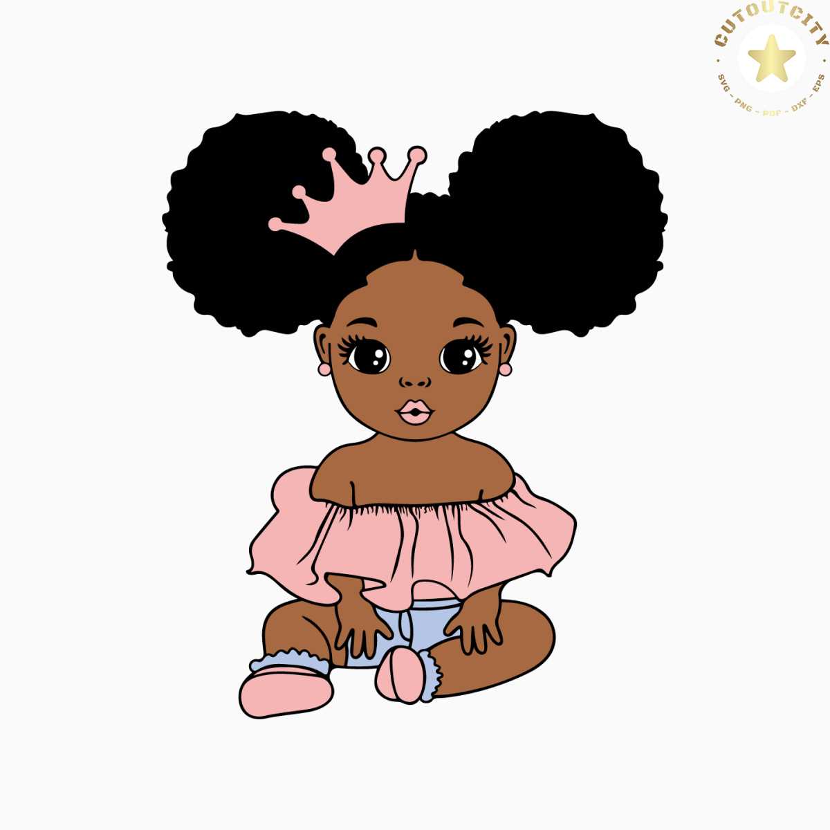 Baby Princess Svg, Afro Girl Svg, Girl with Crown Svg, Hair - Inspire ...