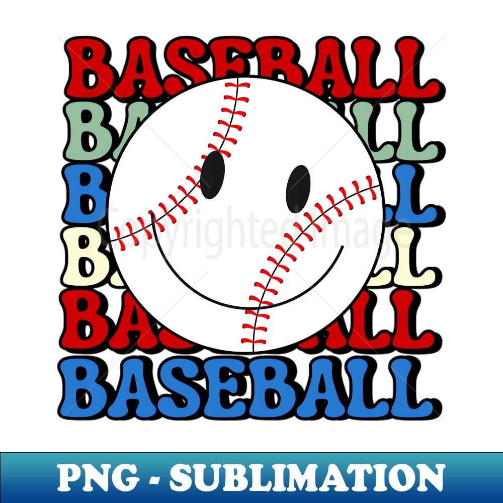 Comfort Colors Baseball smiley face - Unique Sublimation PNG | Inspire ...