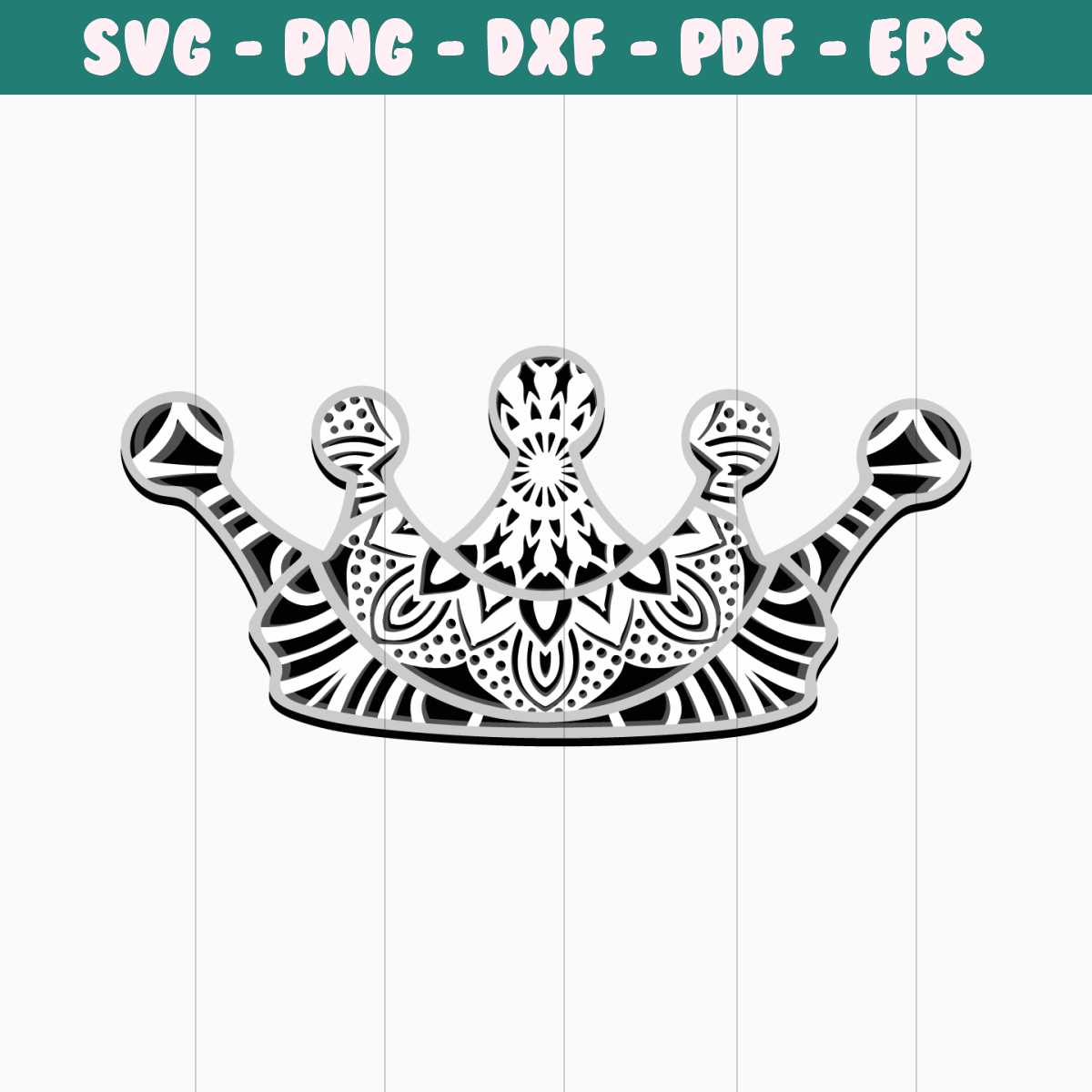 3D Mandala Crown SVG File, Crown Mandala SVG Files, Crown Ti - Inspire ...