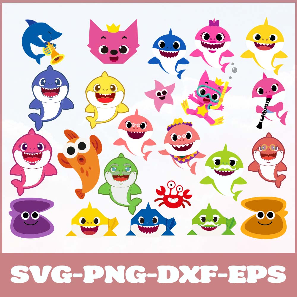 Family Shark bundle svg,png,dxf,Family Shark svg,png,dxf,Dis - Inspire ...