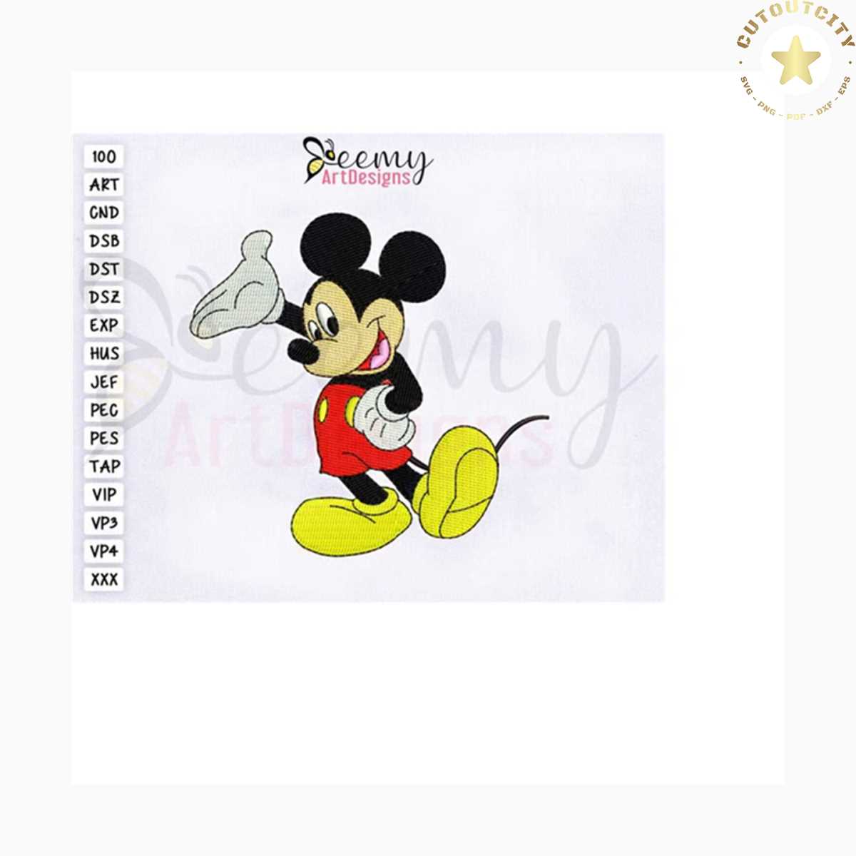 Happy & Cool Mickey Mouse Embroidery Design, 4x4 Hoop Machin | Inspire ...