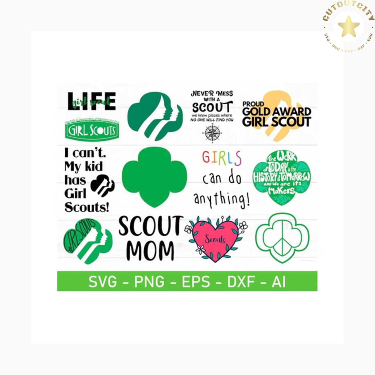 Girl Scouts SVG Bundle, eps, dxf, ai, png, Files For Cricut | Inspire ...