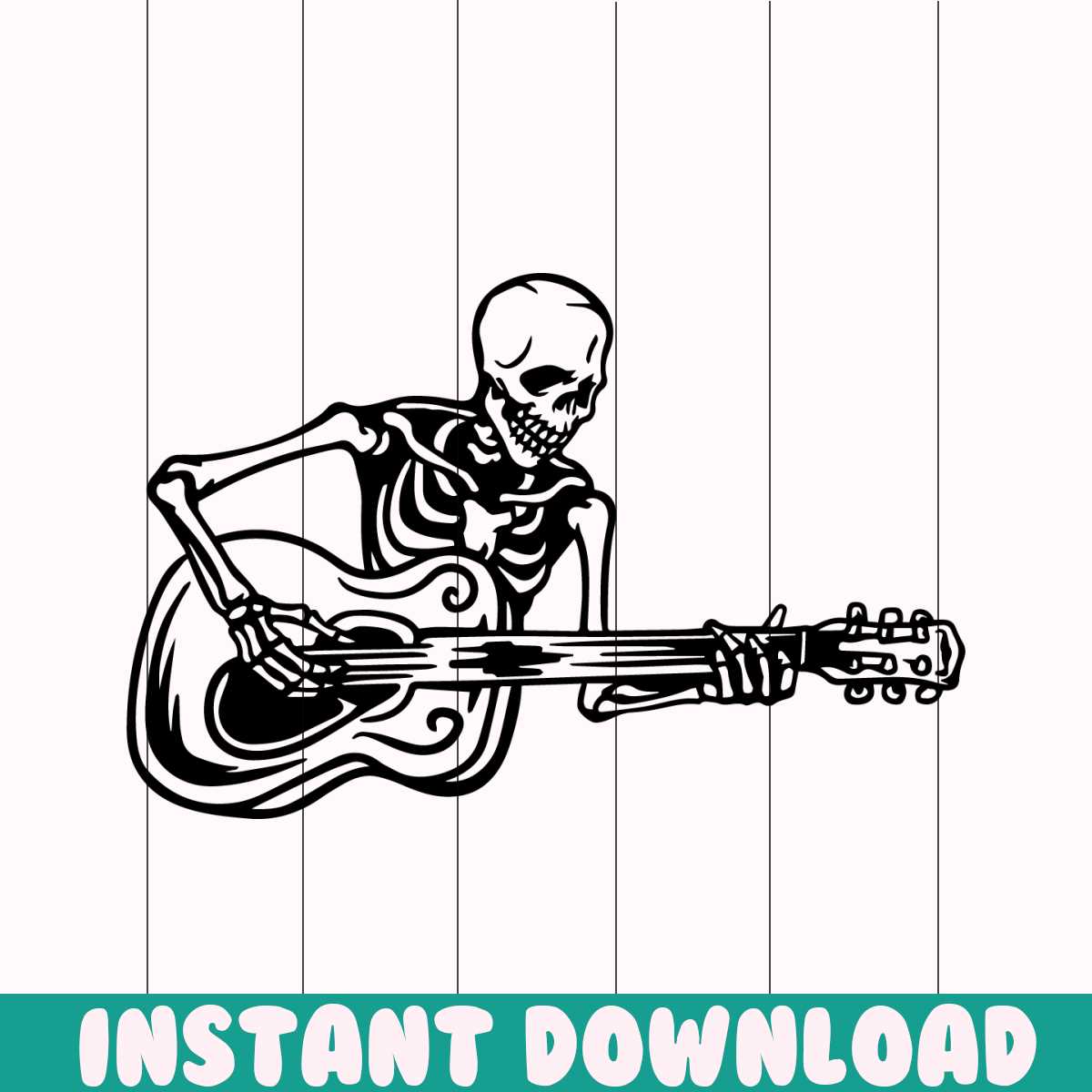Skeleton Playing Acoustic Guitar SVG | Musician TShirt Decal | Inspire ...