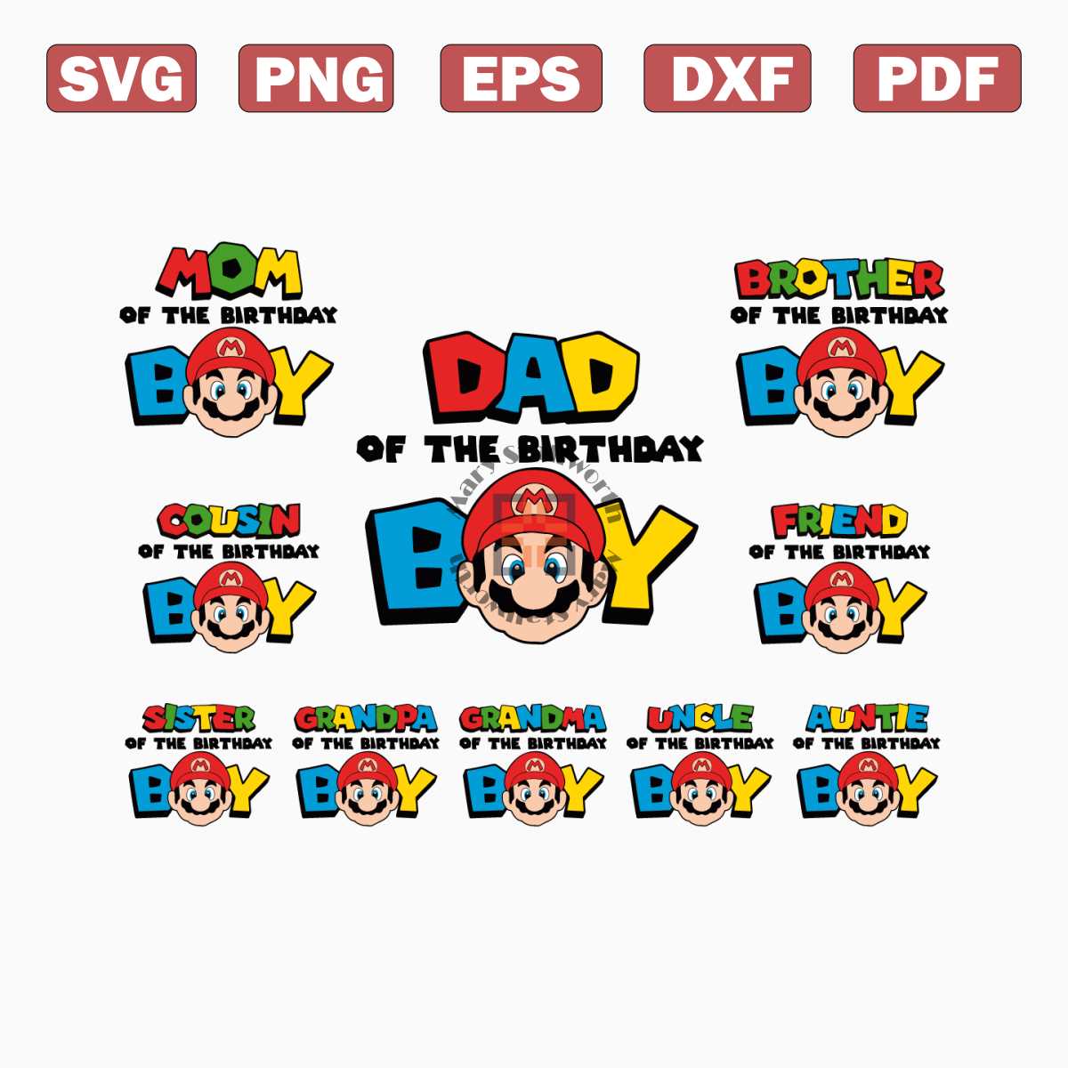 Dad Of The Birthday Mario svg, Super Mario Family svg, Super | Inspire ...