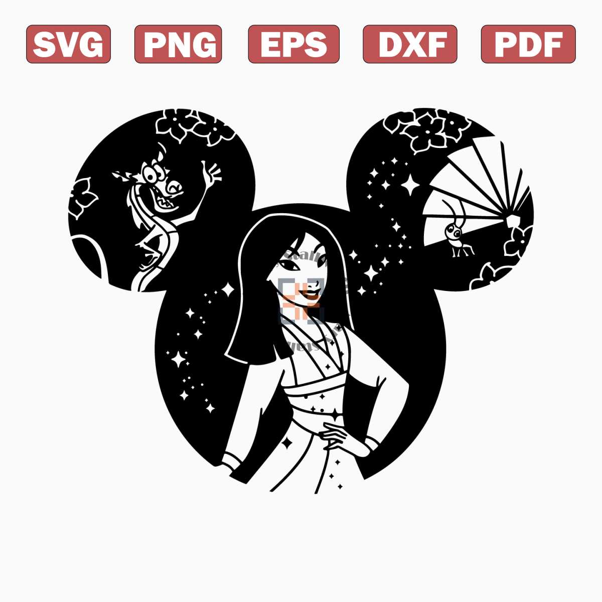 Mulan SVG princess Disneyland ears clipart vector file oulin - Inspire ...