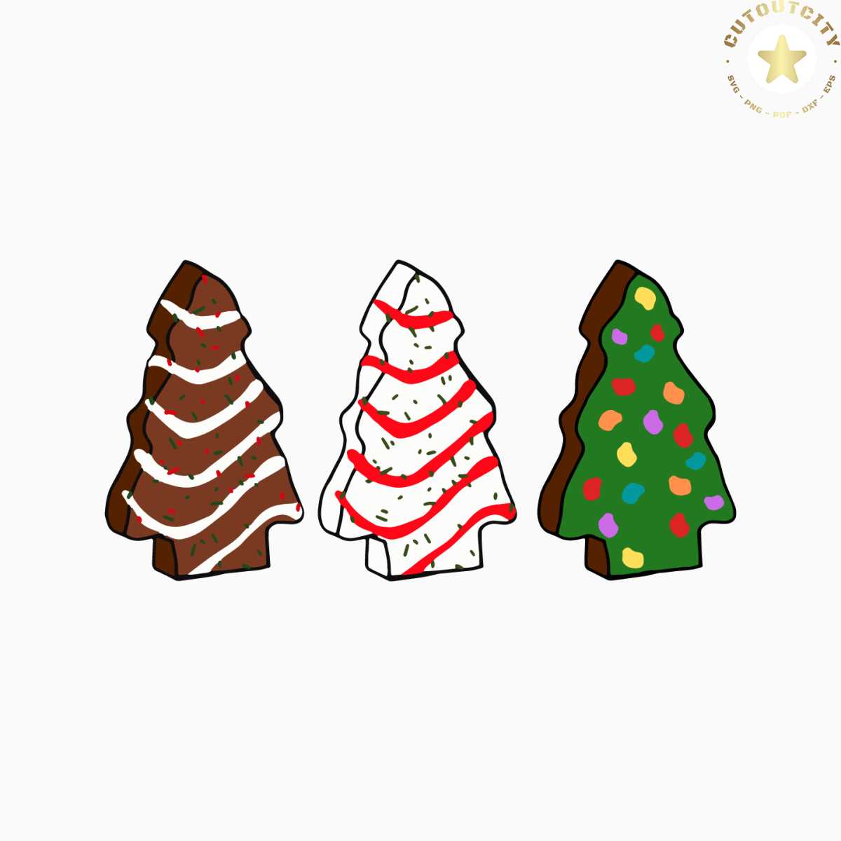Christmas Cake Tree Svg, Little Debbie PNG, Single Double, H | Inspire ...