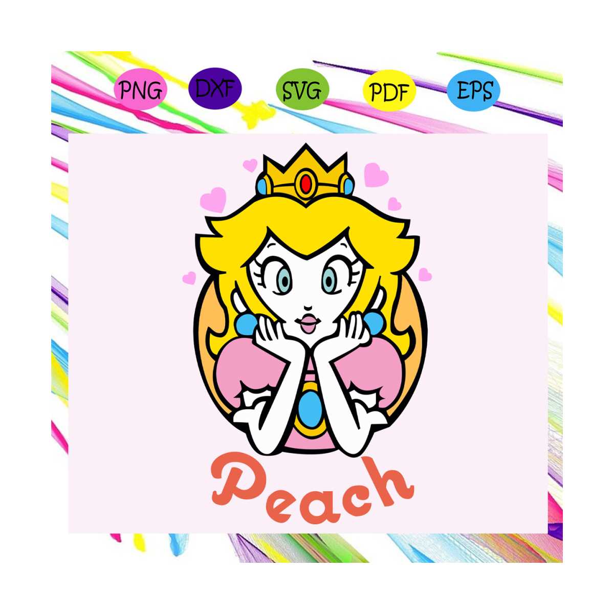 Princess Peach Artwork, disney princess, princess svg, gift | Inspire ...