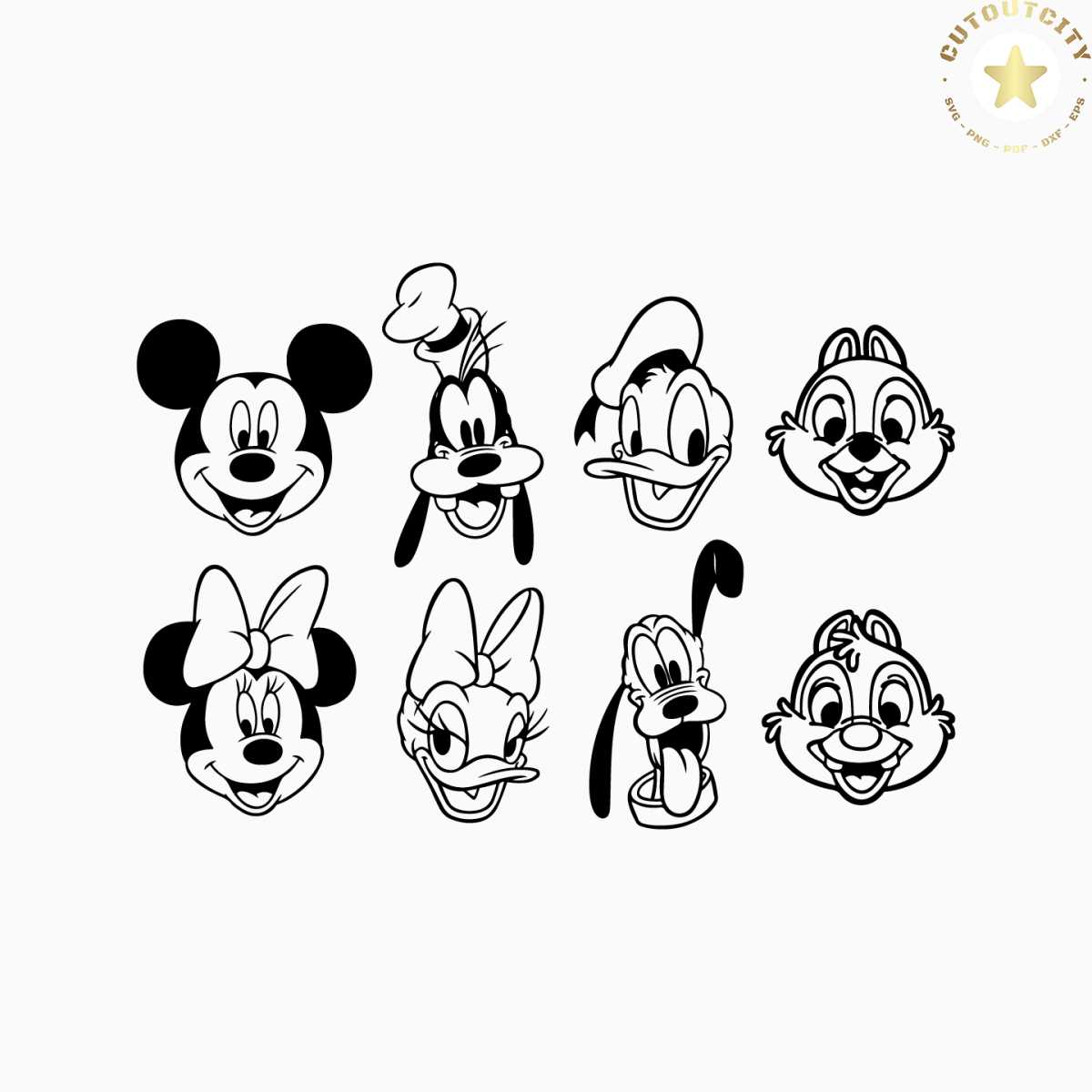 Mickey and Friends Minnie Daisy Donald Goofy Pluto Chip Dale | Inspire ...