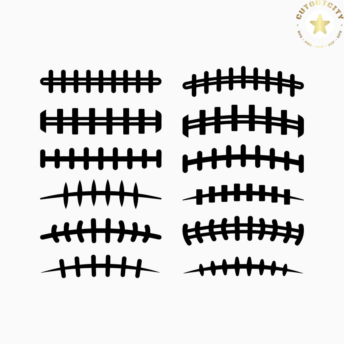 Football Laces SVG File Bundle, Football Outline SVG, Footba - Inspire ...