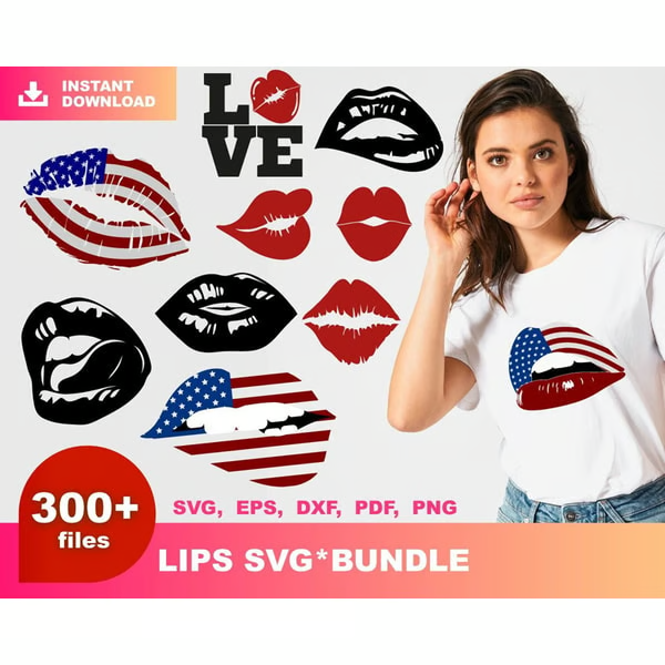 300 Files Lips SVG, Lips PNG, Red Lips PNG, Kiss Lips PNG, L - Inspire ...