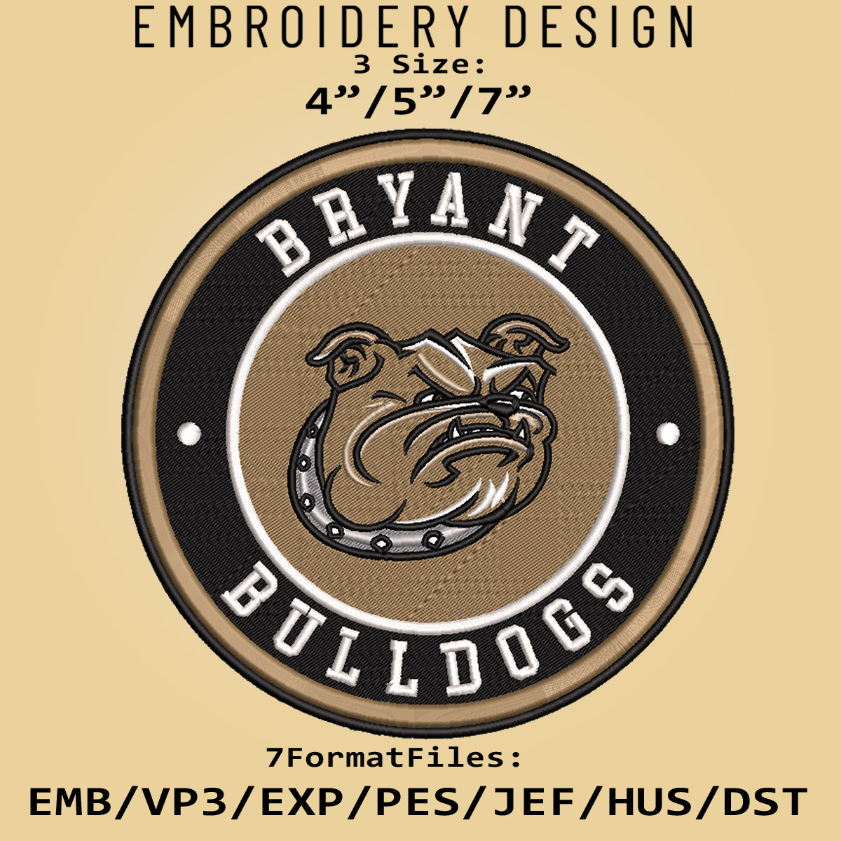 NCAA Logo Bryant Bulldogs, Embroidery design, Embroidery Fil | Inspire ...
