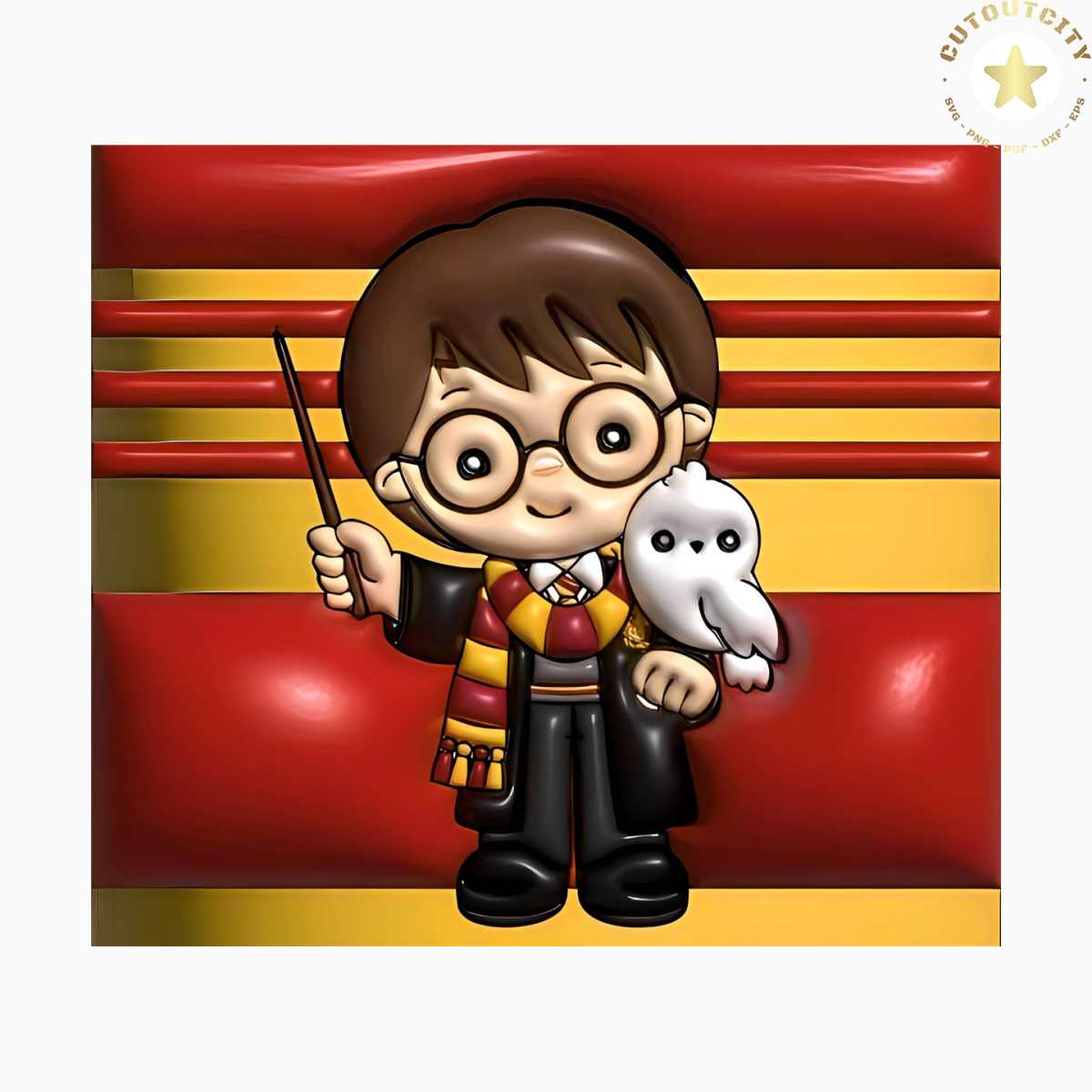 3D Inflated bubble puff puffy Magic harry art Png tumbler wr - Inspire ...