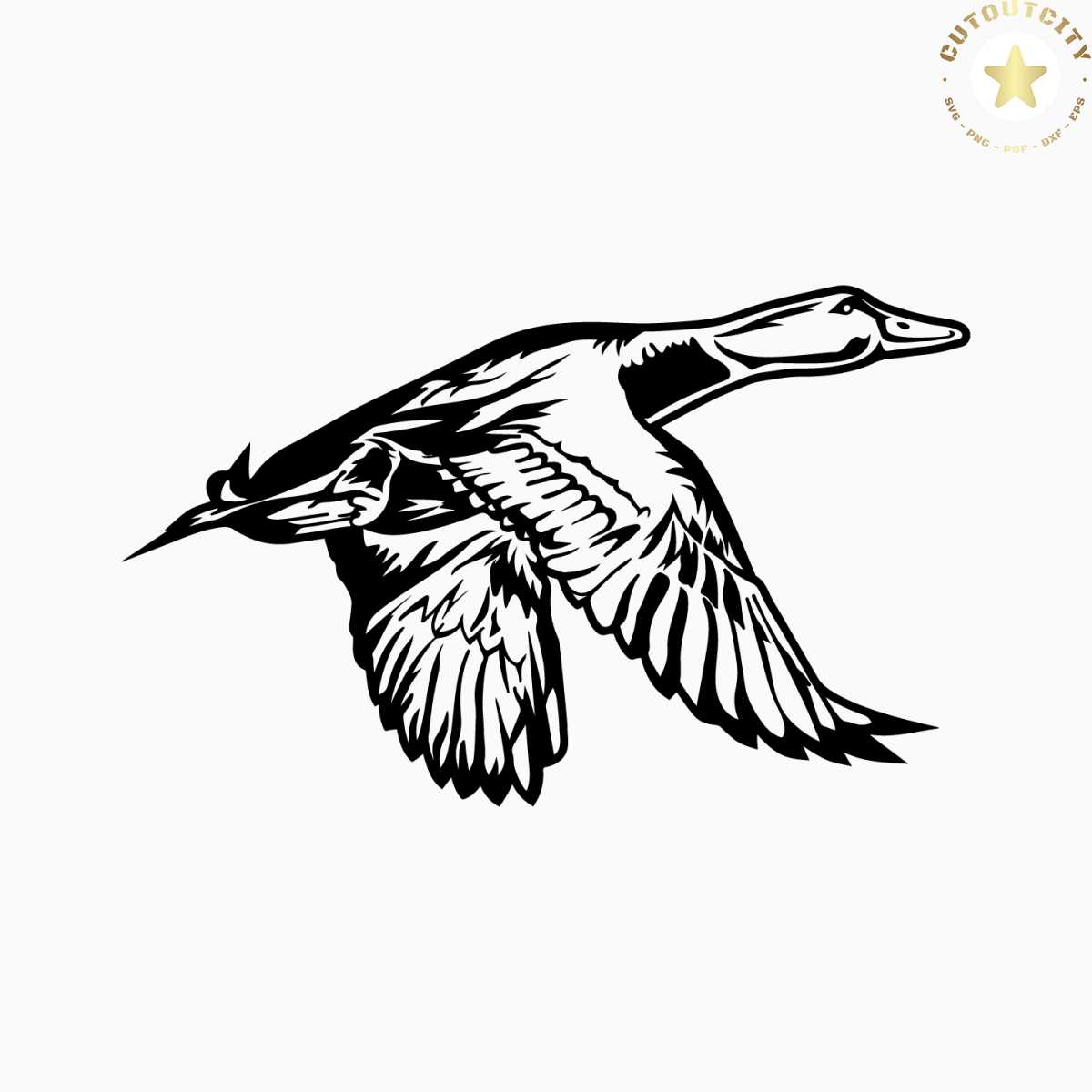 Flying Duck Clipart Black And White