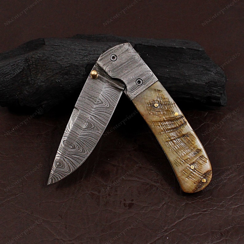 Handmade Folding Knife. Damascus Folding Knife, Camping Knif | Inspire ...