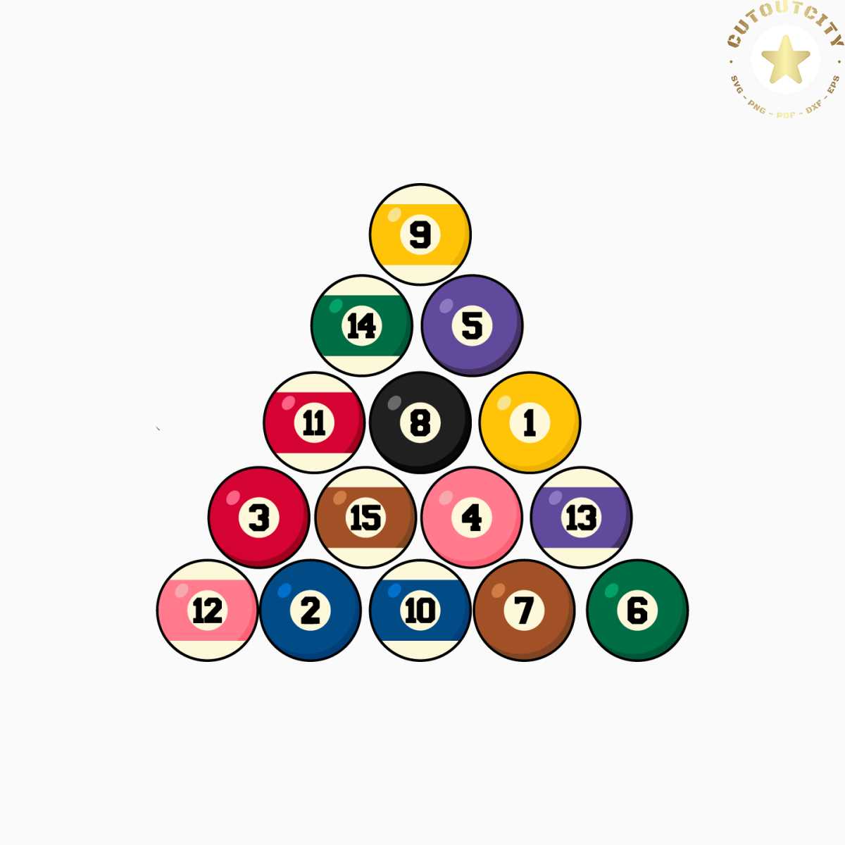 Pool ball set svg, billiard ball svg, billiard ball clipart | Inspire ...