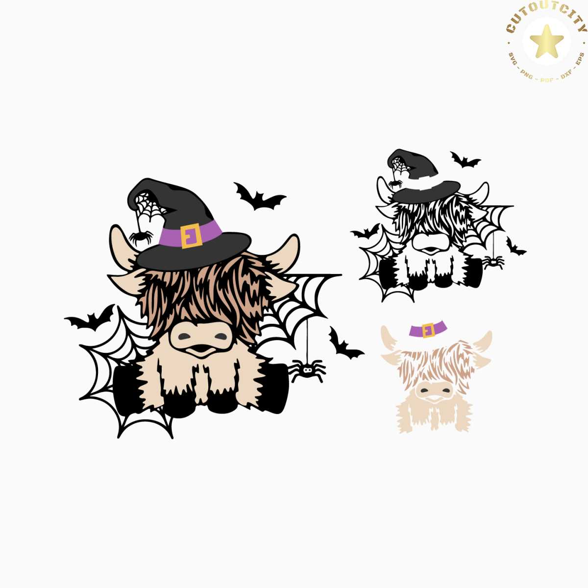 Layered Halloween Highland Cow Svg, Highland Svg, Boo Ghost - Inspire ...