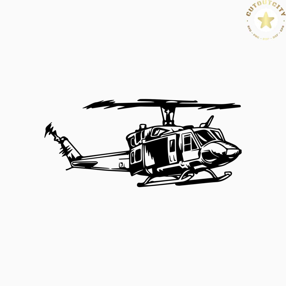 Huey Helicopter SVG | Bell UH1 Iroquois | Army Military Comb | Inspire ...