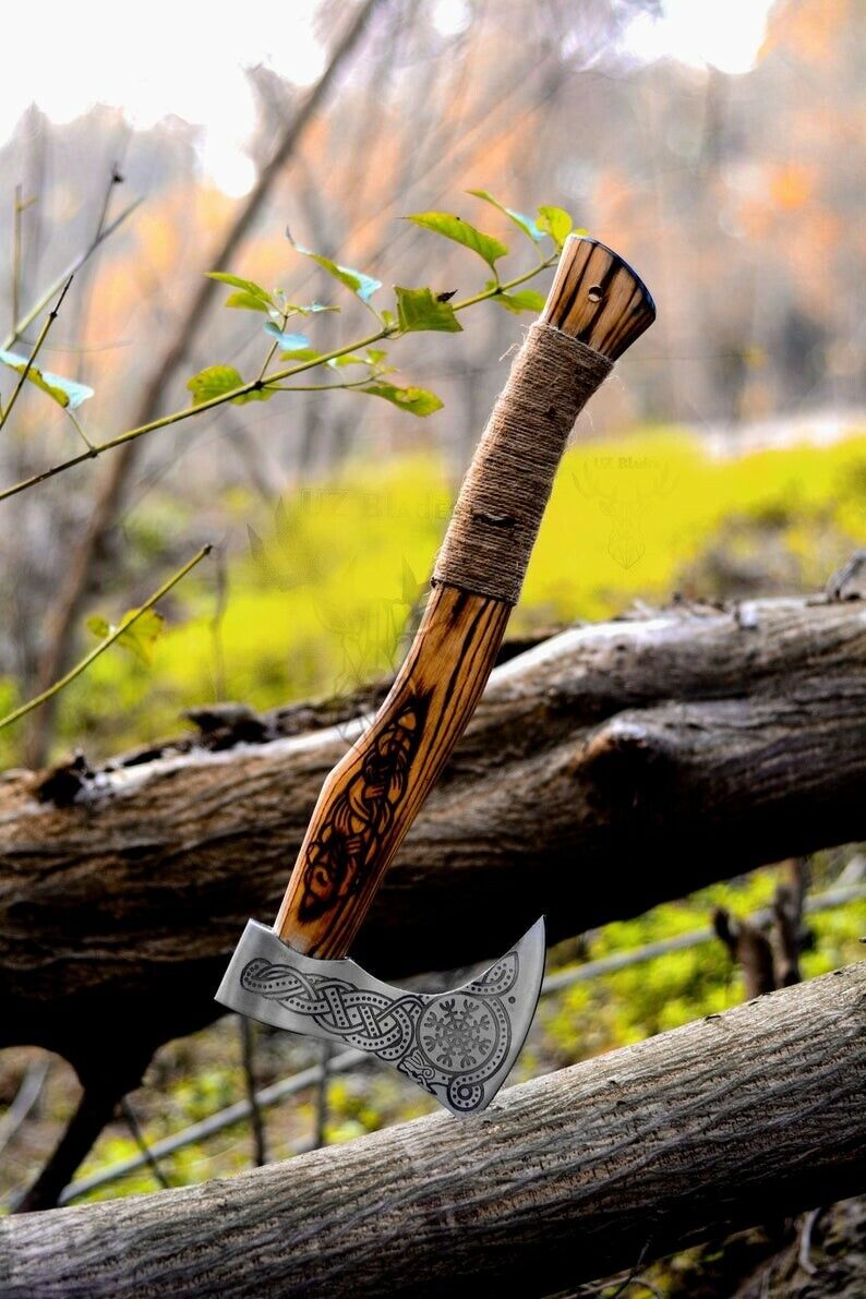 CUSTOM HANDMADE CARBON STEEL VIKING HATCHET TOMAHAWK HUNTING | Inspire ...