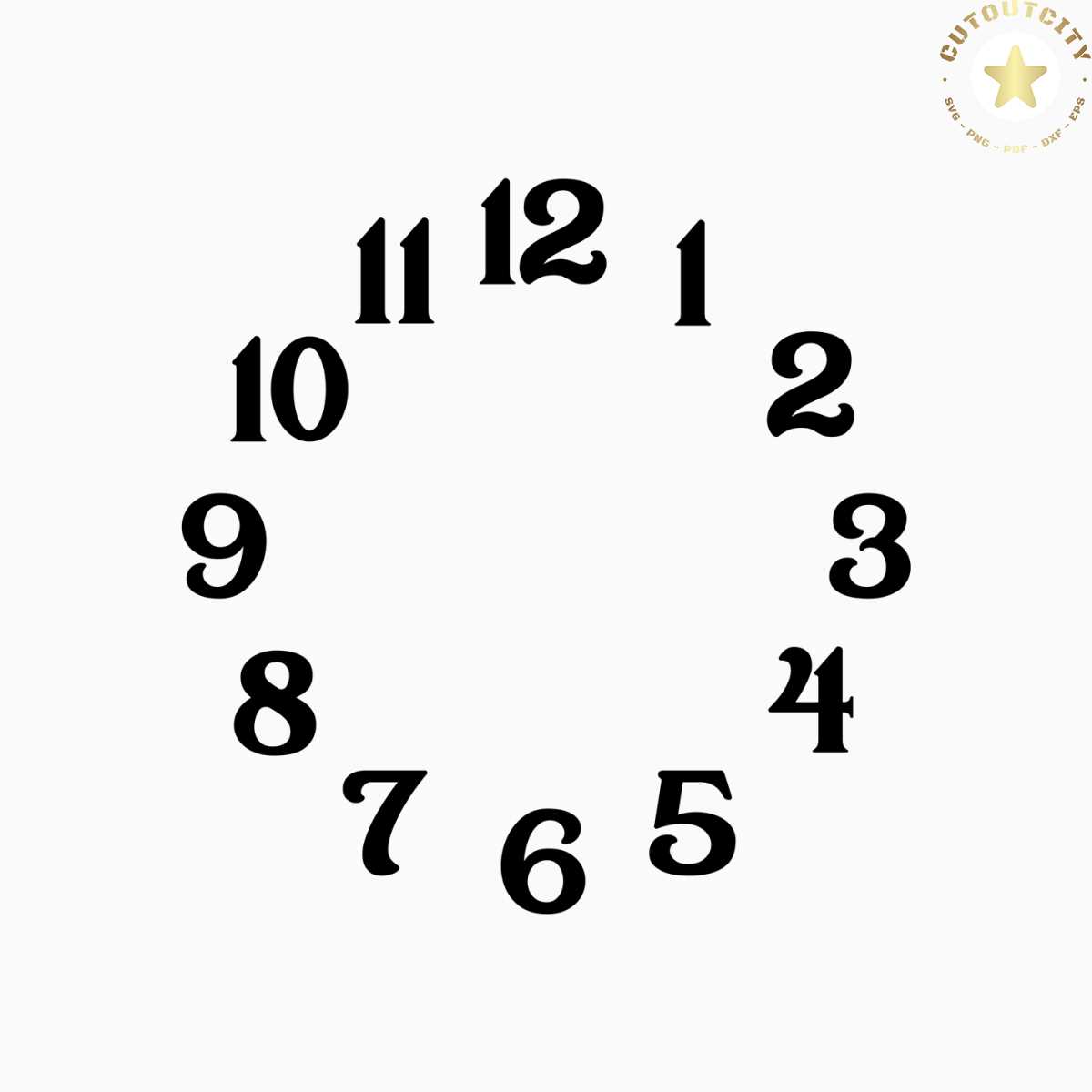 Clock Face SVG, Clock SVG, Clock Numbers SVG, Numbers svg - Inspire Uplift