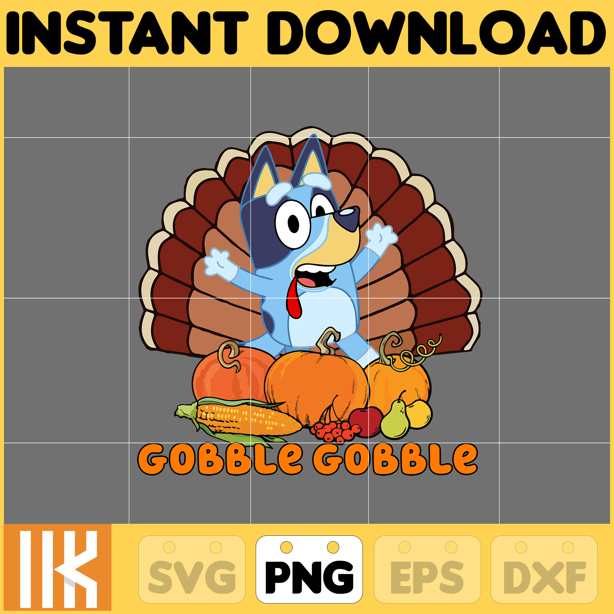 Thanksgiving Bluey Dog Png, Bluey Gobble Gobble Png , Thanks - Inspire ...