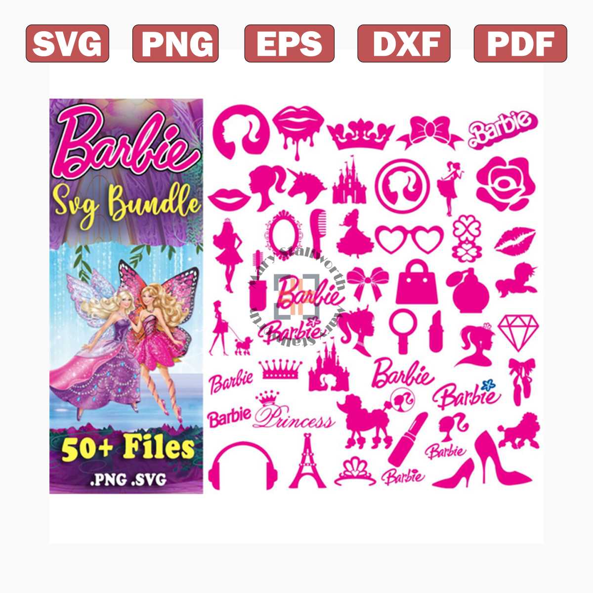 50 Files Barbie SVG Bundle, SVG, Princess Silhouette | Inspire Uplift