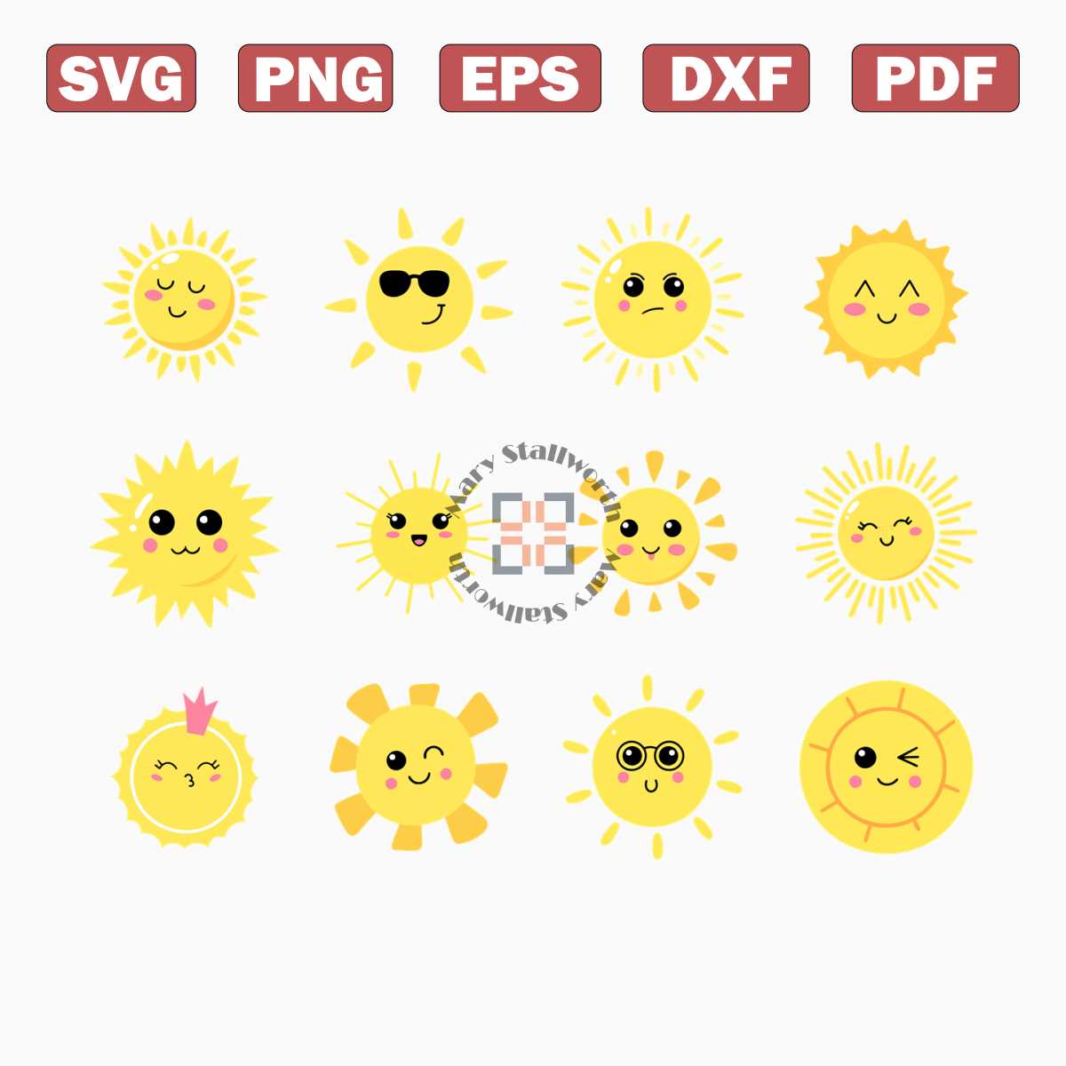 Happy Cute Sun Clipart, cute sun faces clipart, sun png file | Inspire ...