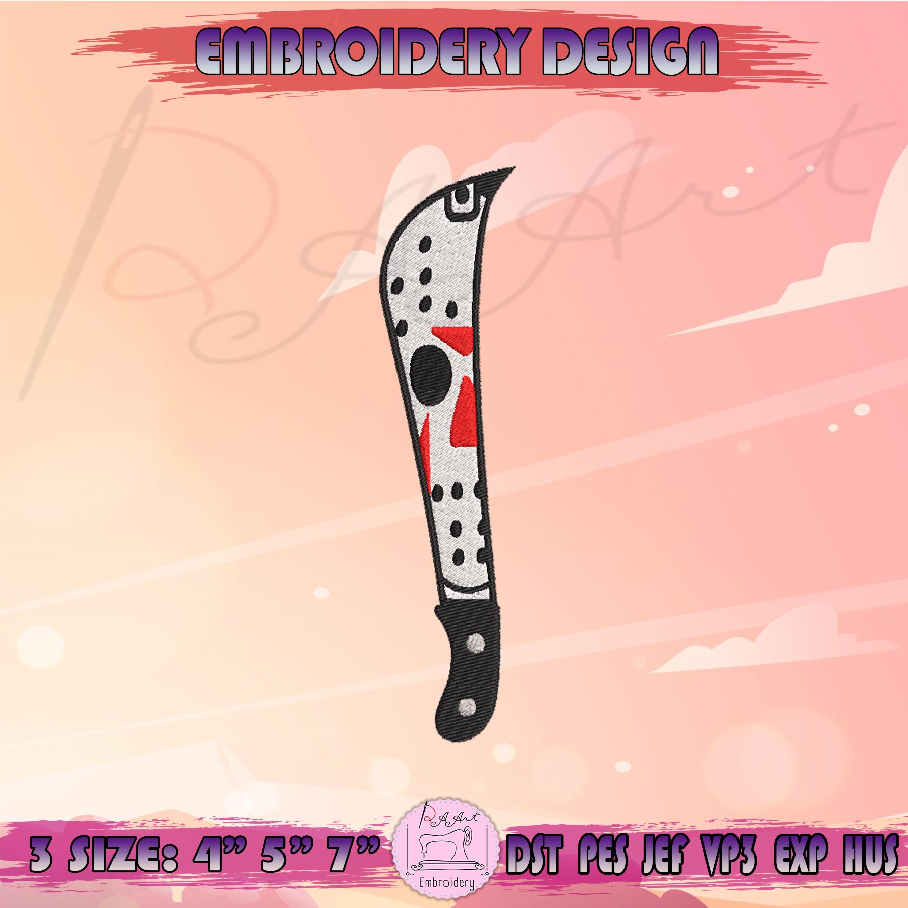 Jason Knife Embroidery Design, Jason Voorhees Embroidery, Ho | Inspire ...