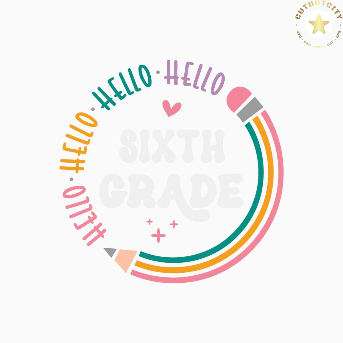 Hello Sixth Grade Svg, First day of School Svg, Hello 6th Gr | Inspire ...