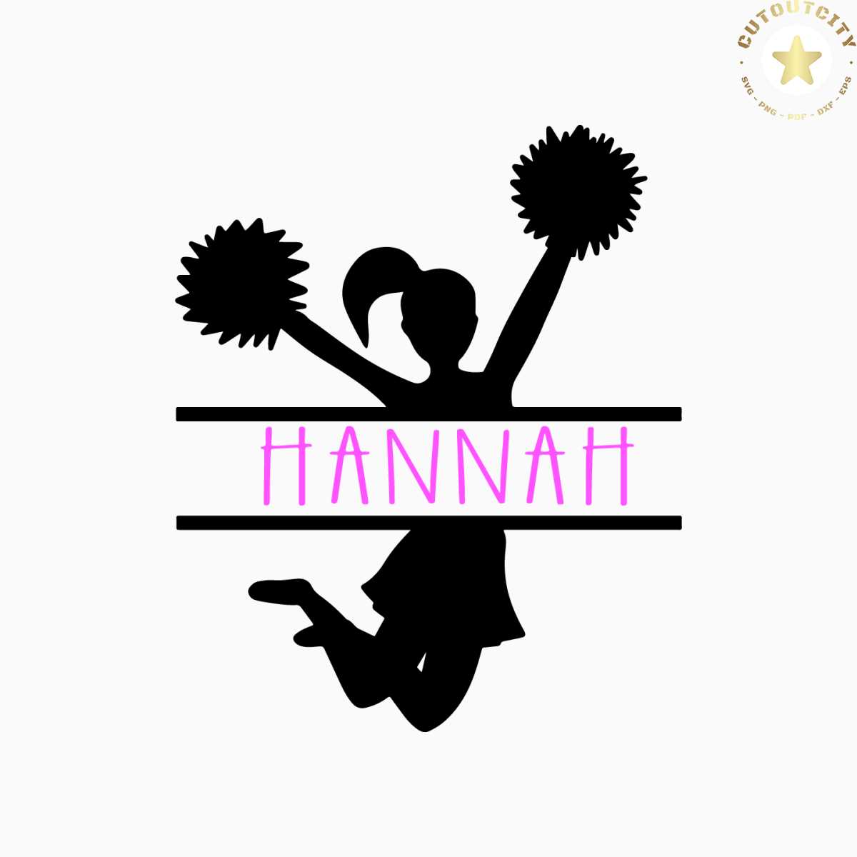 Cheerleader svg, cheerleader split name frame svg, cheer svg | Inspire ...