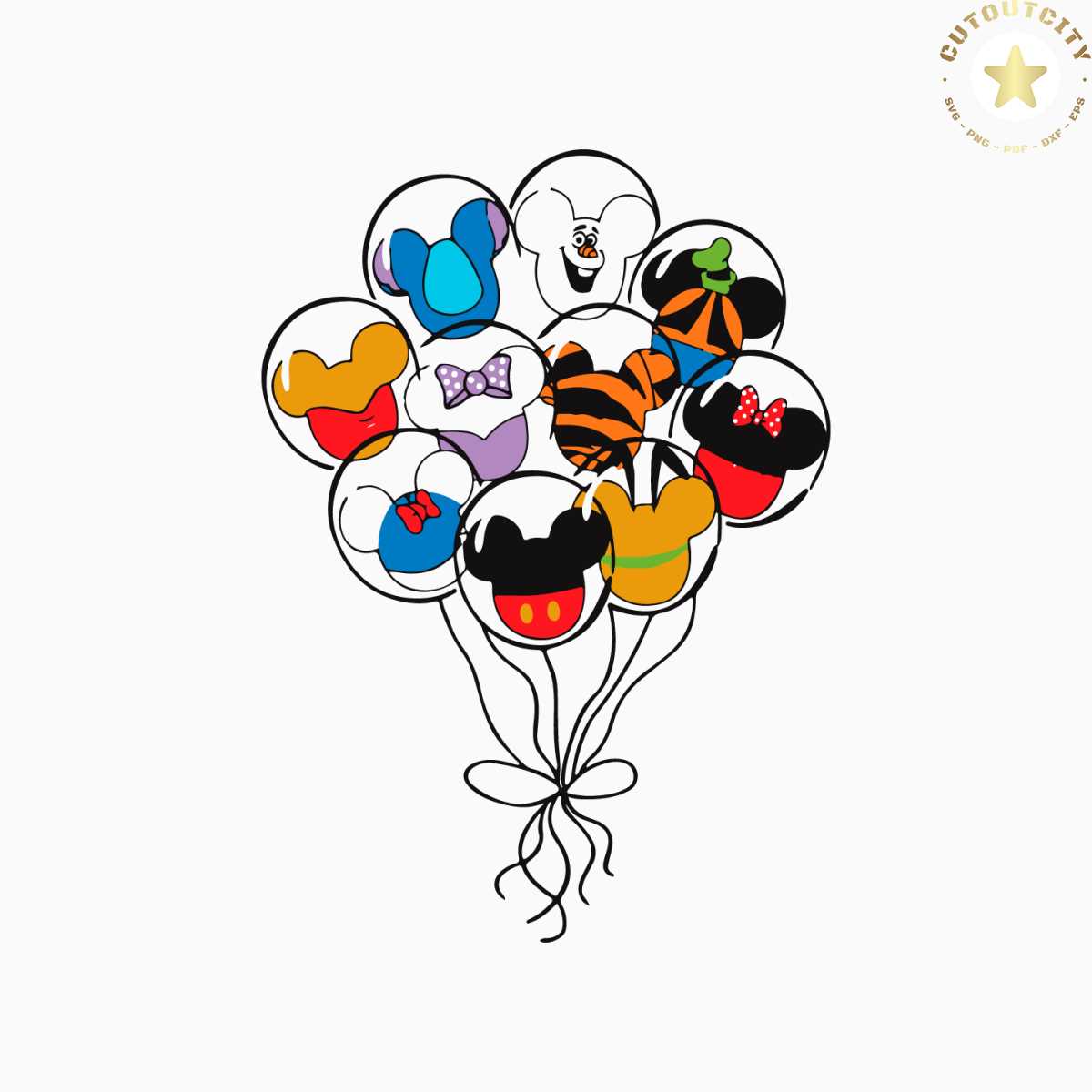 Cartoon Balloons Svg, Stitch balloon svg, Tigger Balloon svg | Inspire ...