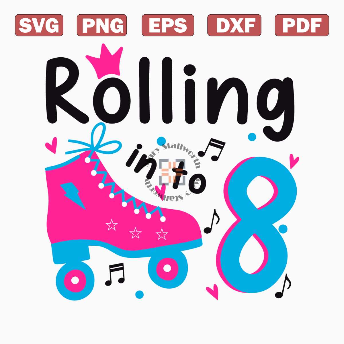Rolling Into 8 svg, Birthday Roller Skates svg, 8th Birthday | Inspire ...