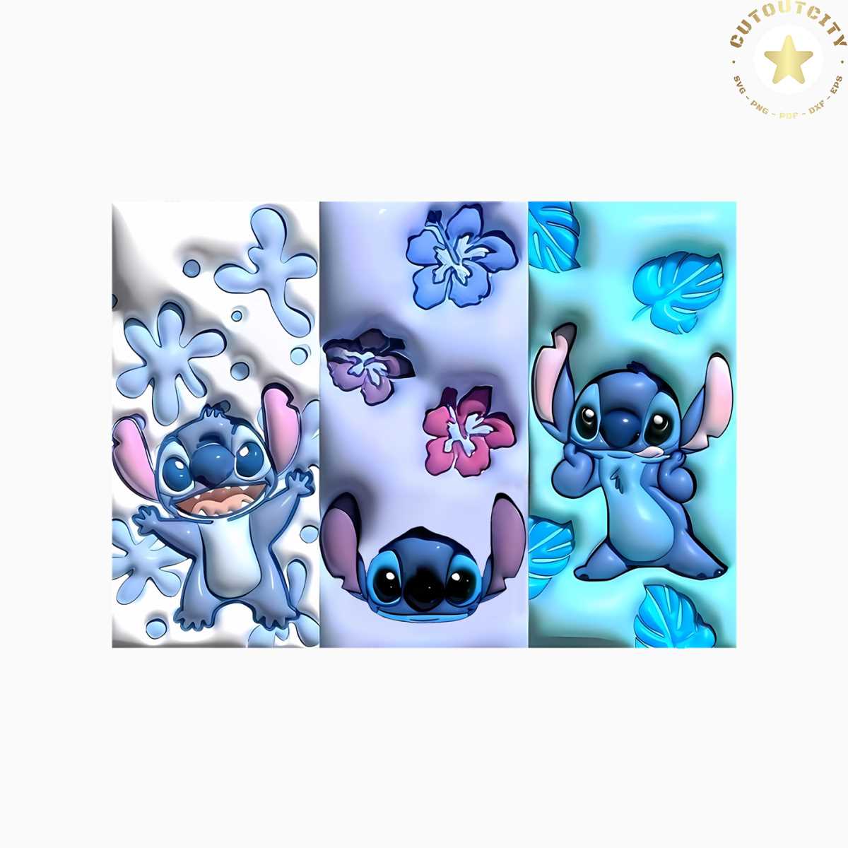 Inflated Stitch Tumbler Bundle Design Png 3D Tumbler | Inspire Uplift