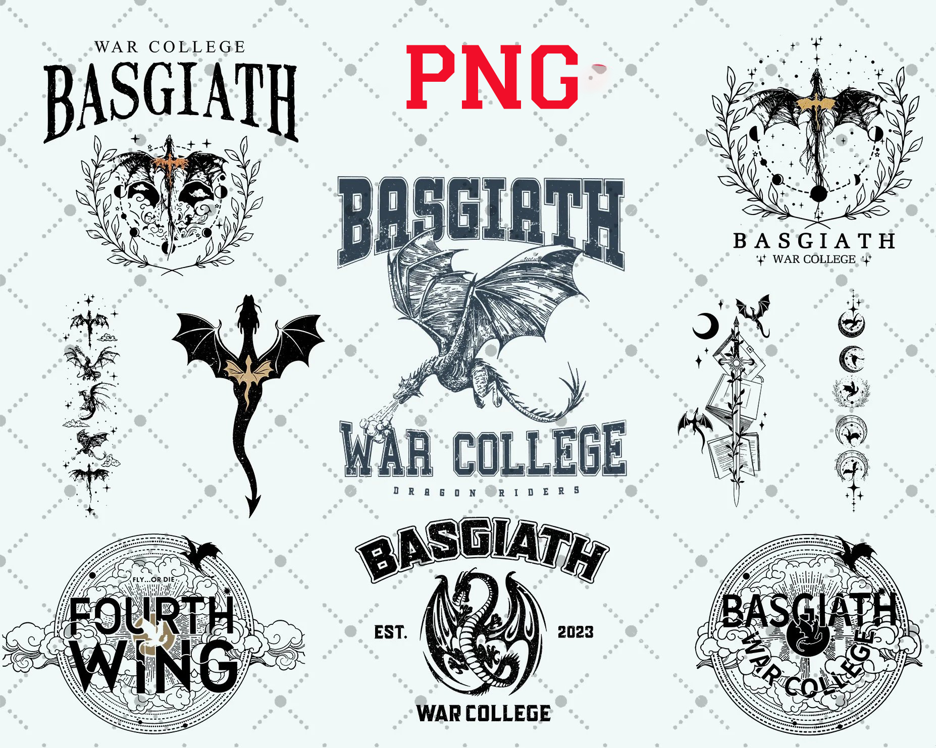 Basgiath War College Png Bundle, Fourth Wing PNG, Violet Sor | Inspire ...