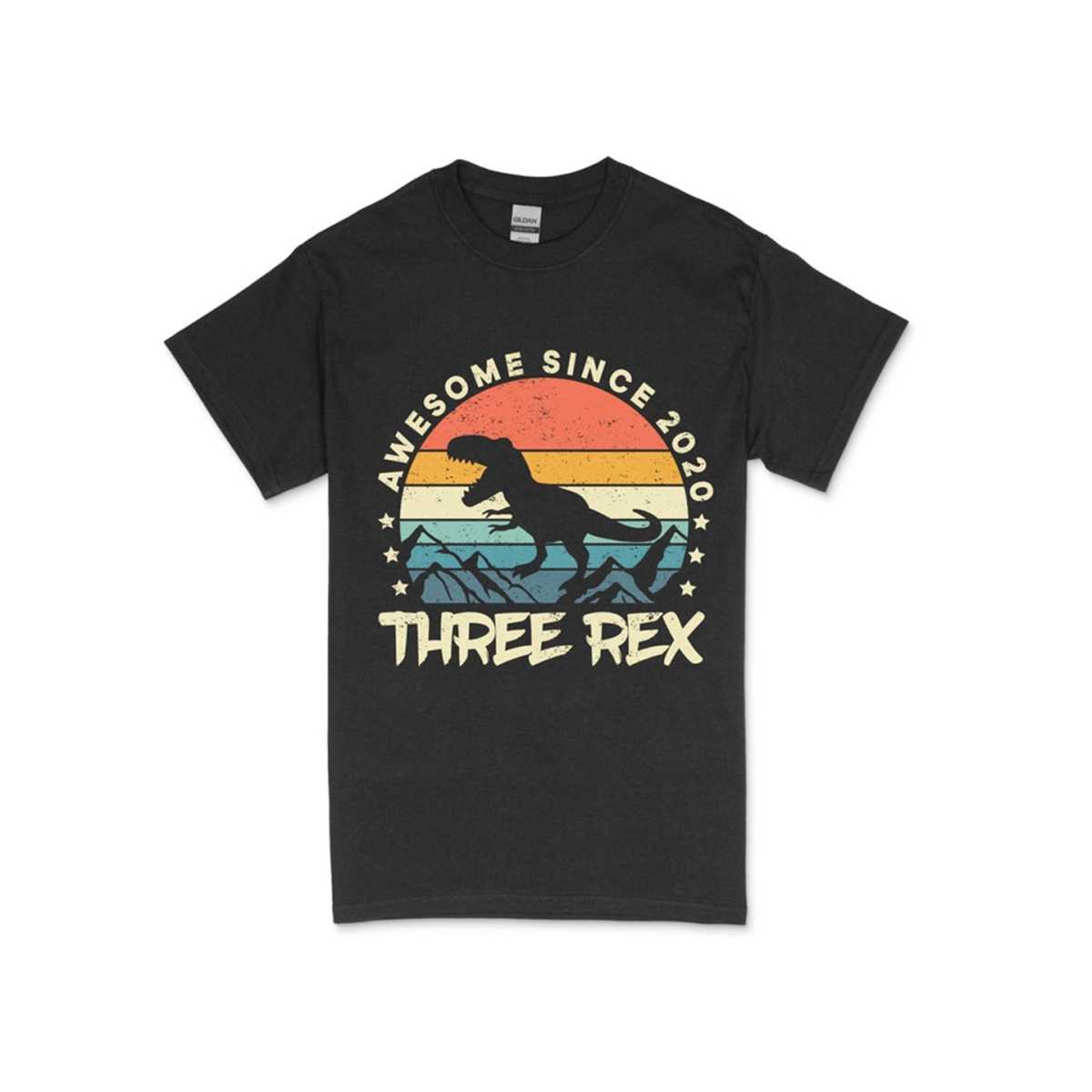 Kids Three Rex 3rd Birthday Awesome Since 2020 Svg Cricut, P | Inspire ...