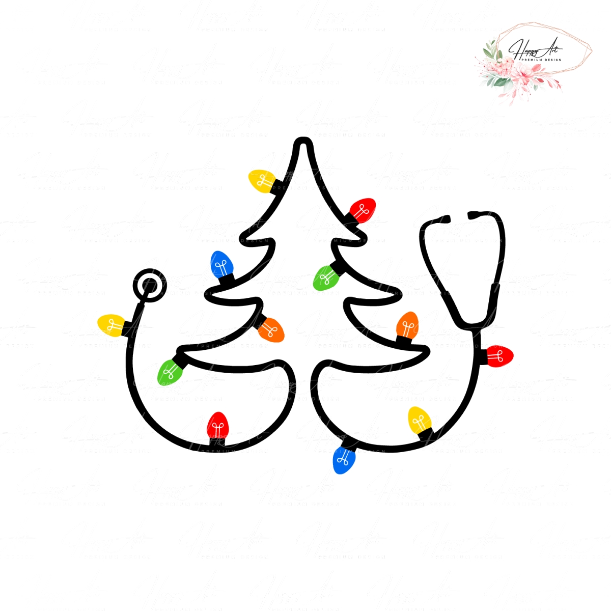 Stethoscope Christmas Tree With Lights SVG For Cricut Files - Inspire ...