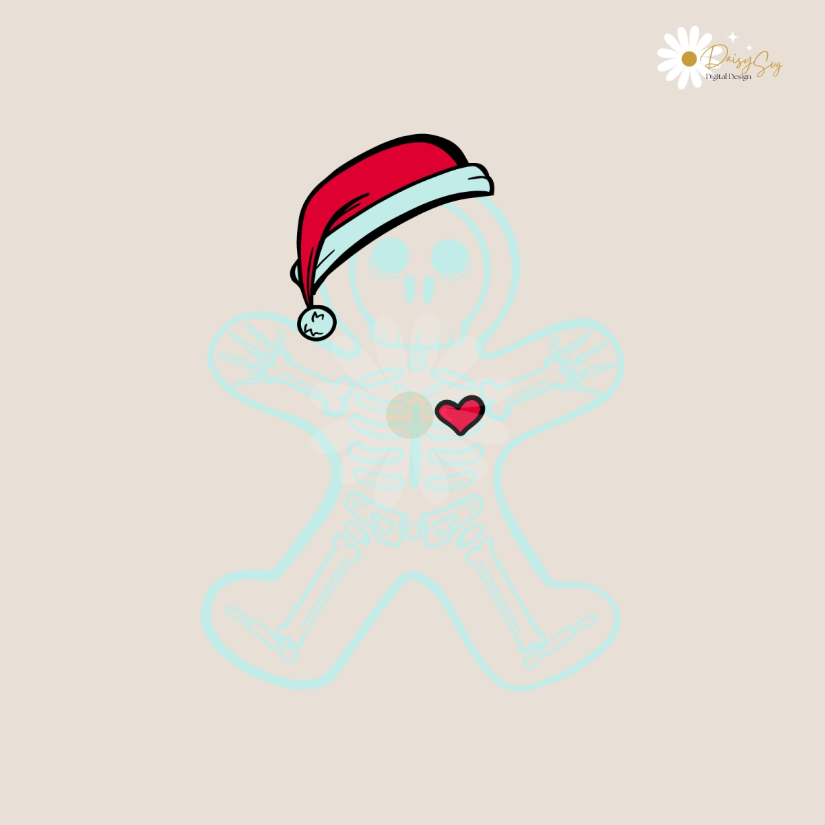 Christmas XRay Gingerbread Man Skeleton SVG Cricut Files | Inspire Uplift