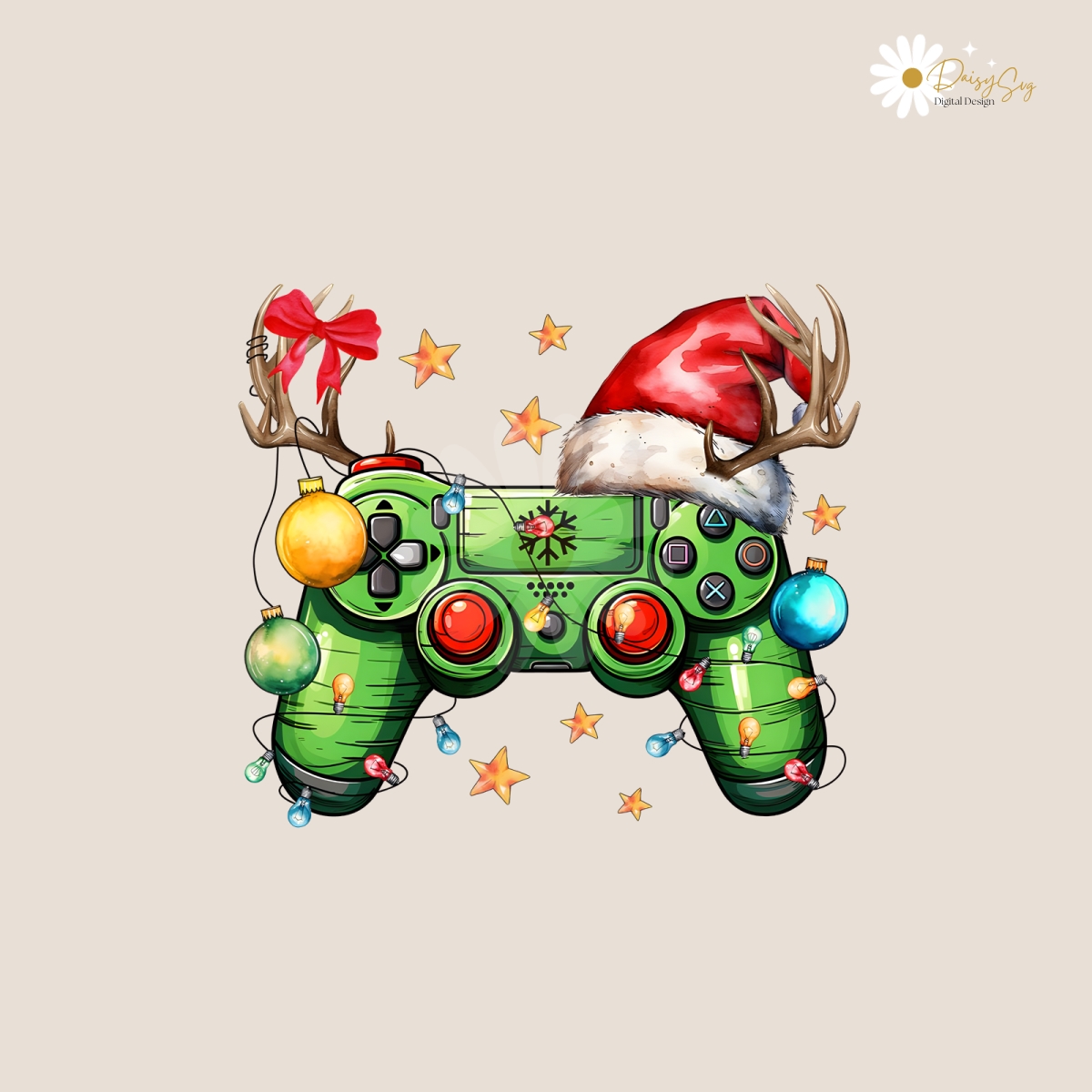 Retro Christmas Game Controller PNG Sublimation Design | Inspire Uplift