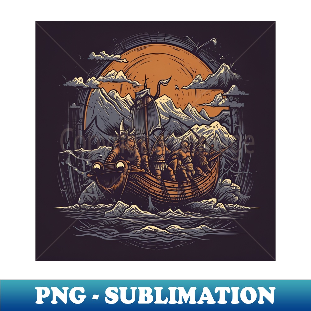 Viking Raiders on Longships - Modern Sublimation PNG File - - Inspire ...