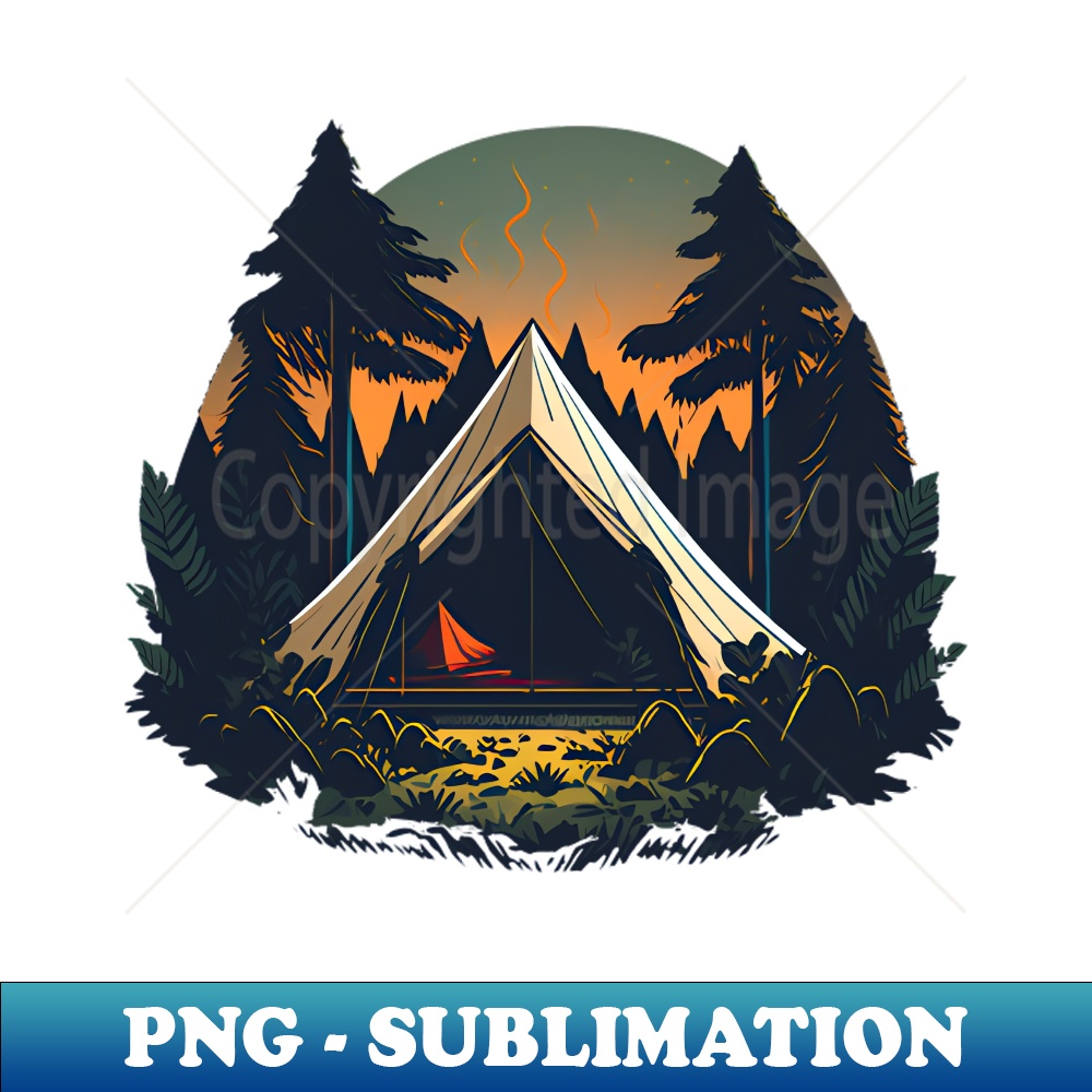 Tent in the lush forest - Exclusive Sublimation Digital File | Inspire Uplift