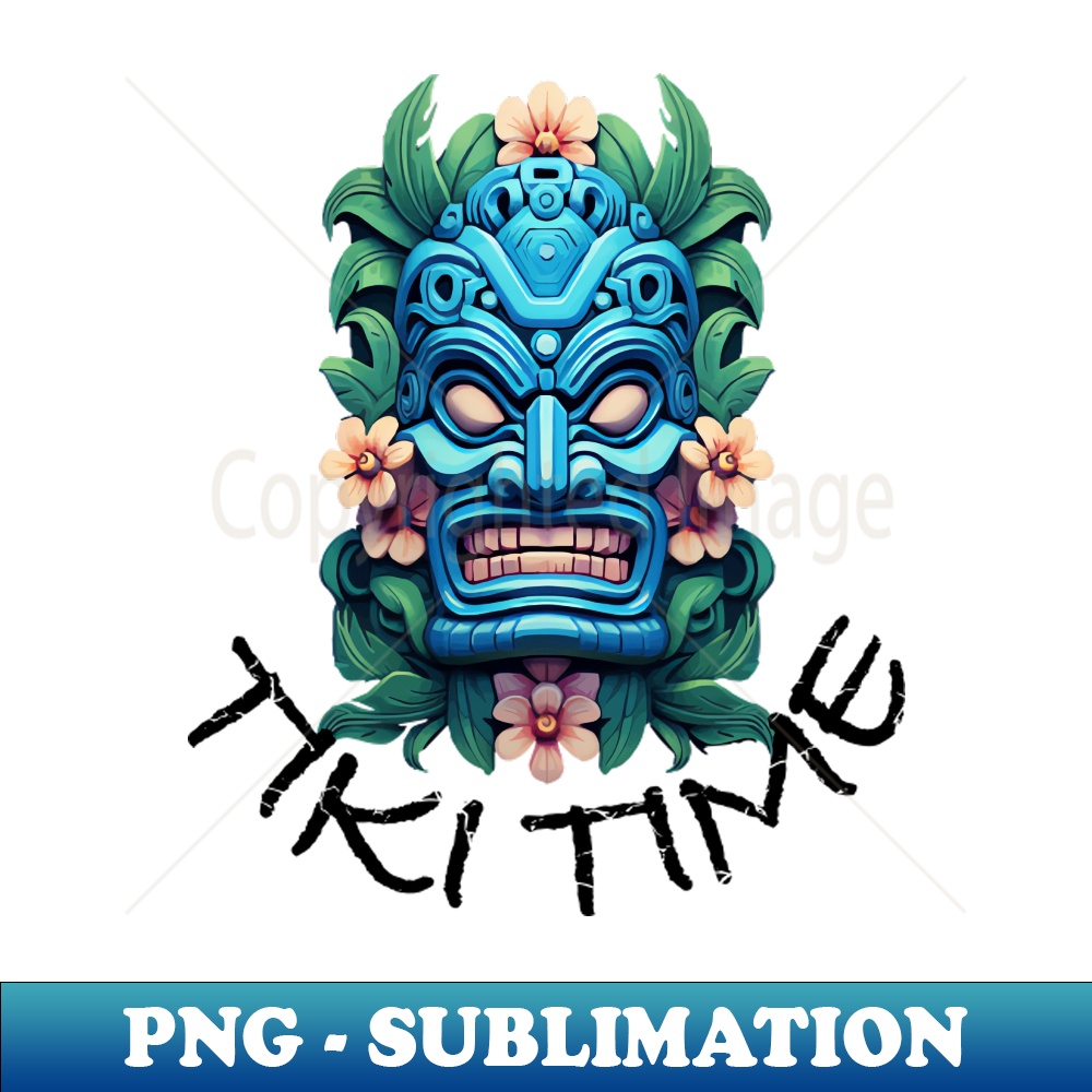 Tiki Time with Black Lettering - Instant PNG Sublimation Dow | Inspire ...