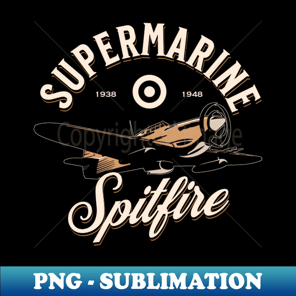 Spitfire - Supermarine WW2 Plane - Sublimation-Ready PNG Fi | Inspire Uplift