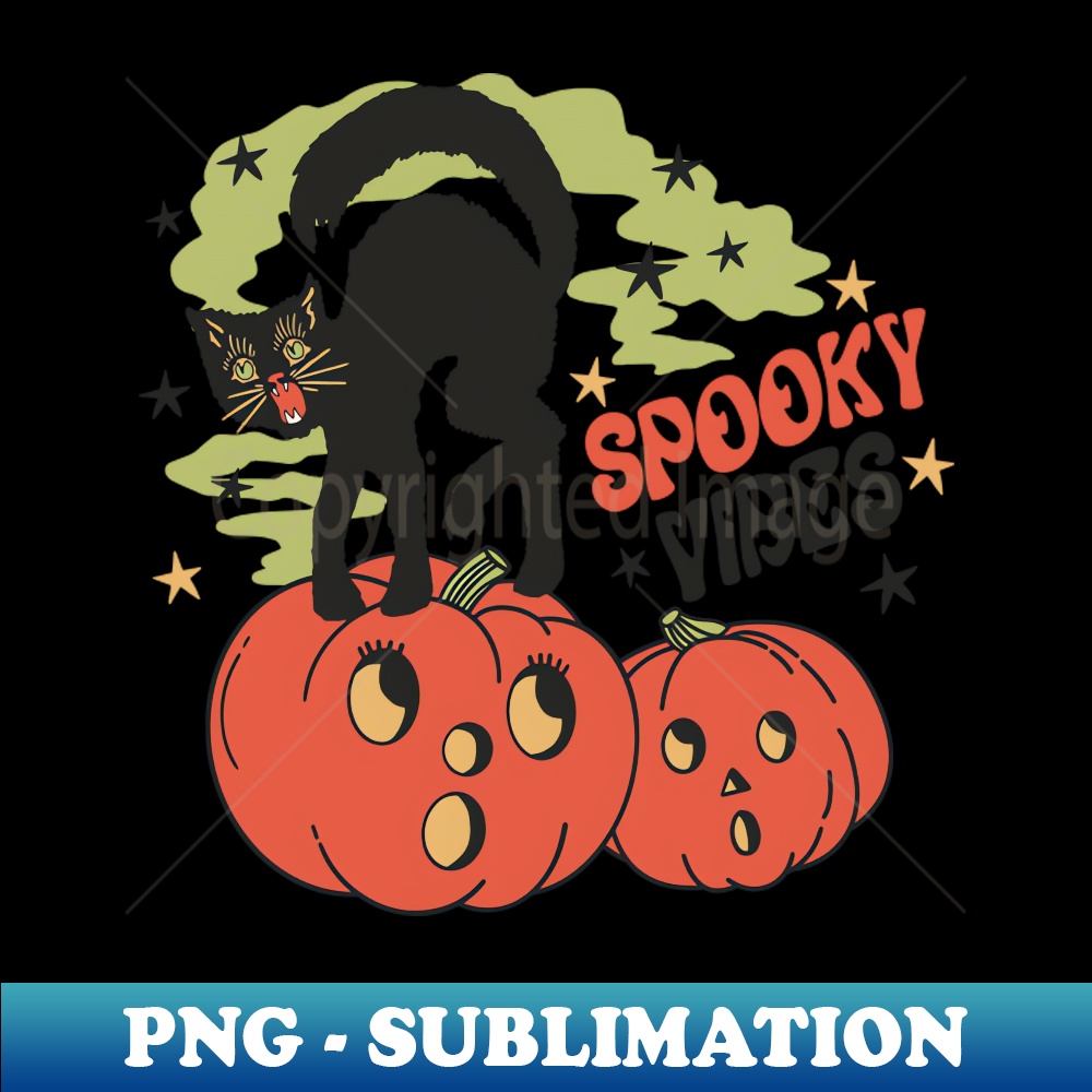 Spooky Vibes Classic Creepiness Vintage Black Cat and Jack- | Inspire ...