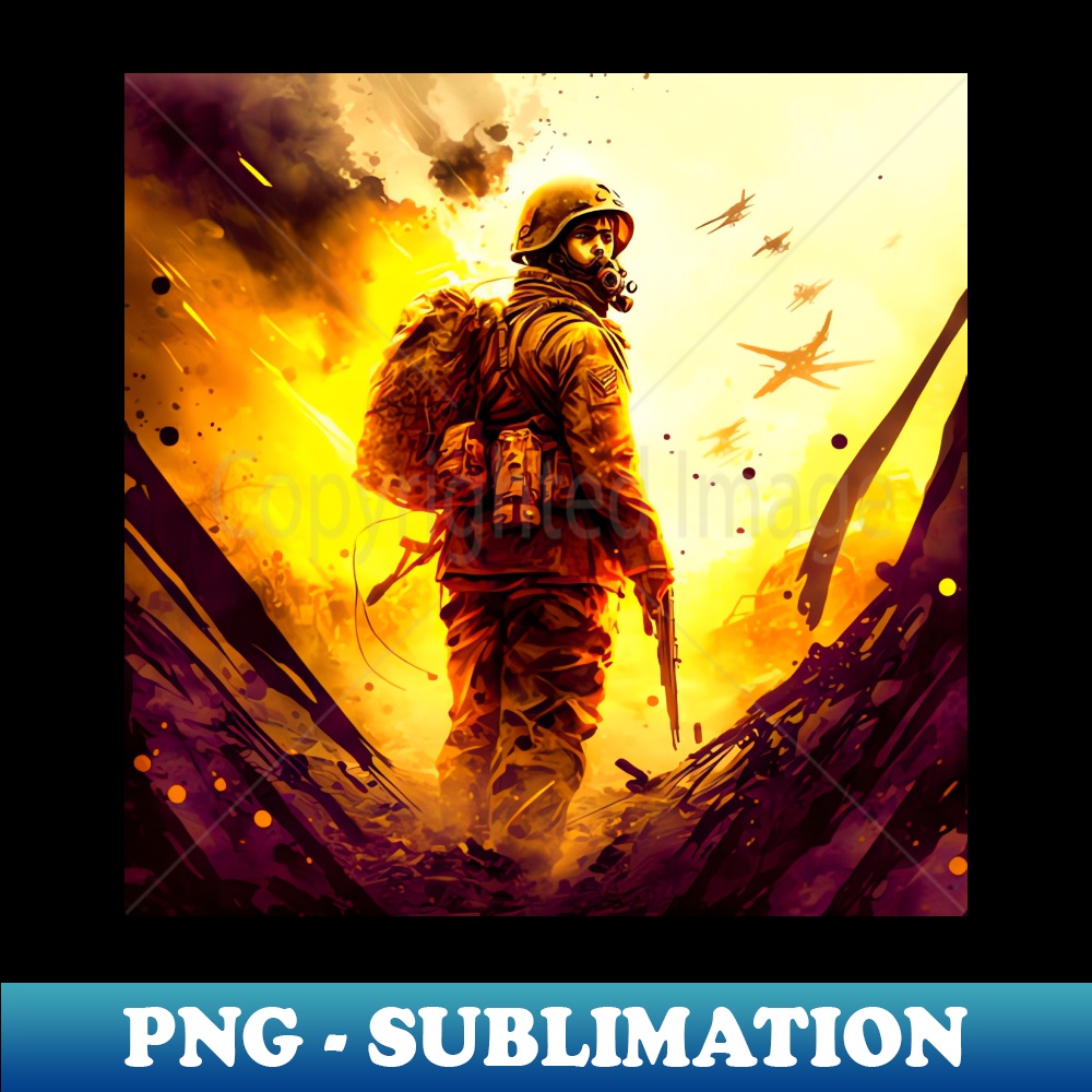Soldier in the battle artwork - PNG Transparent Sublimation - Inspire ...