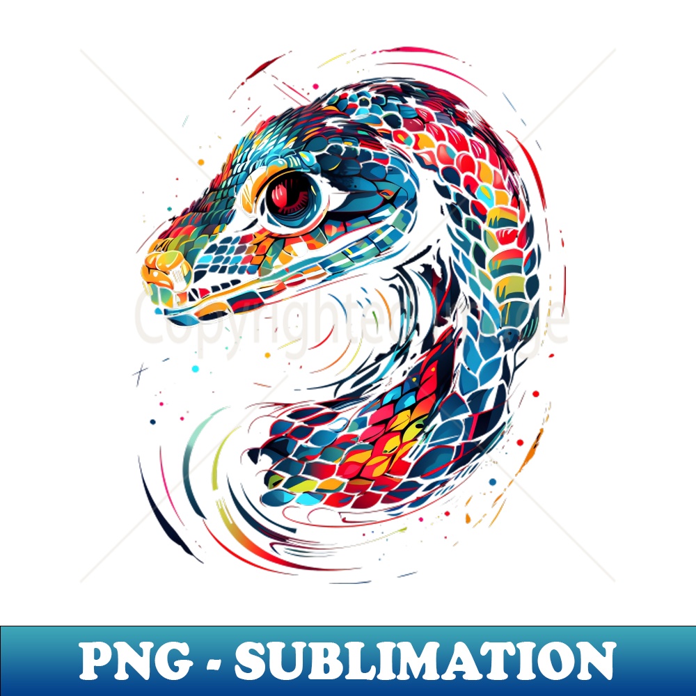 Snake Art Colorful Wildlife Reptile Lover or Handler Black - | Inspire ...