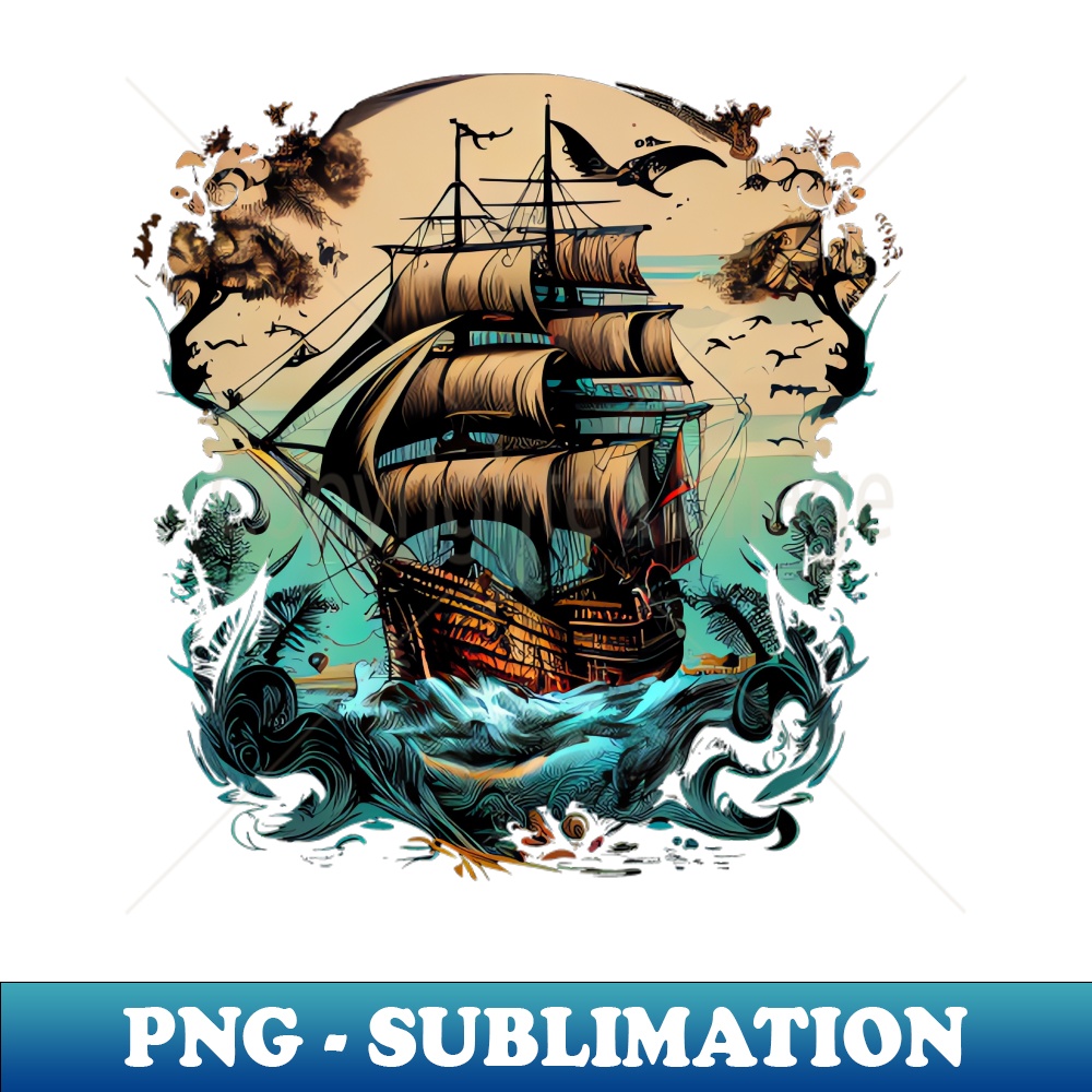 Pirate ship - PNG Transparent Sublimation Design - Revolutio | Inspire ...