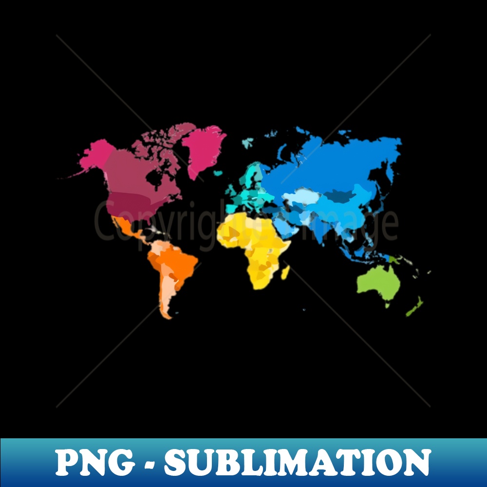 world-map-colorful - Premium PNG Sublimation File - Perfect | Inspire ...