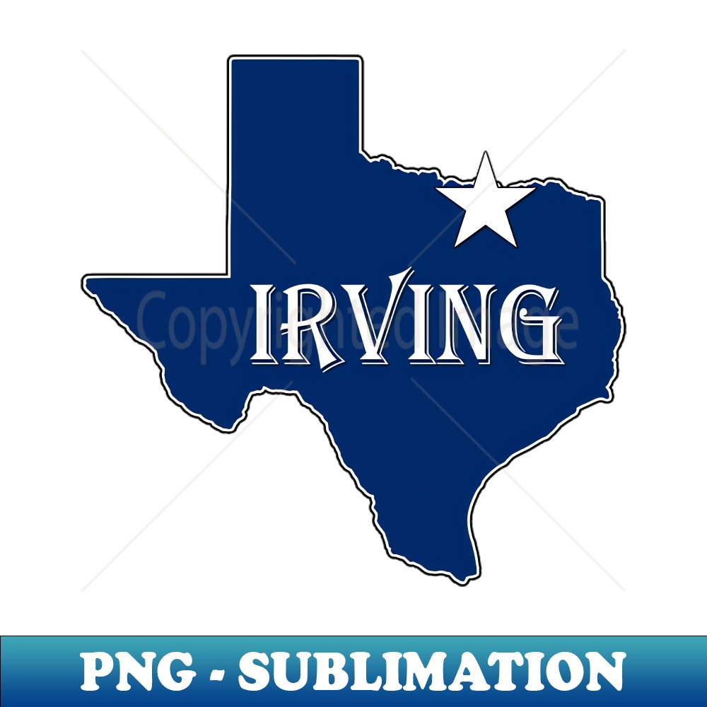 Irving Texas Lone Star State Map TX City Navy Blue - High-Qu | Inspire ...