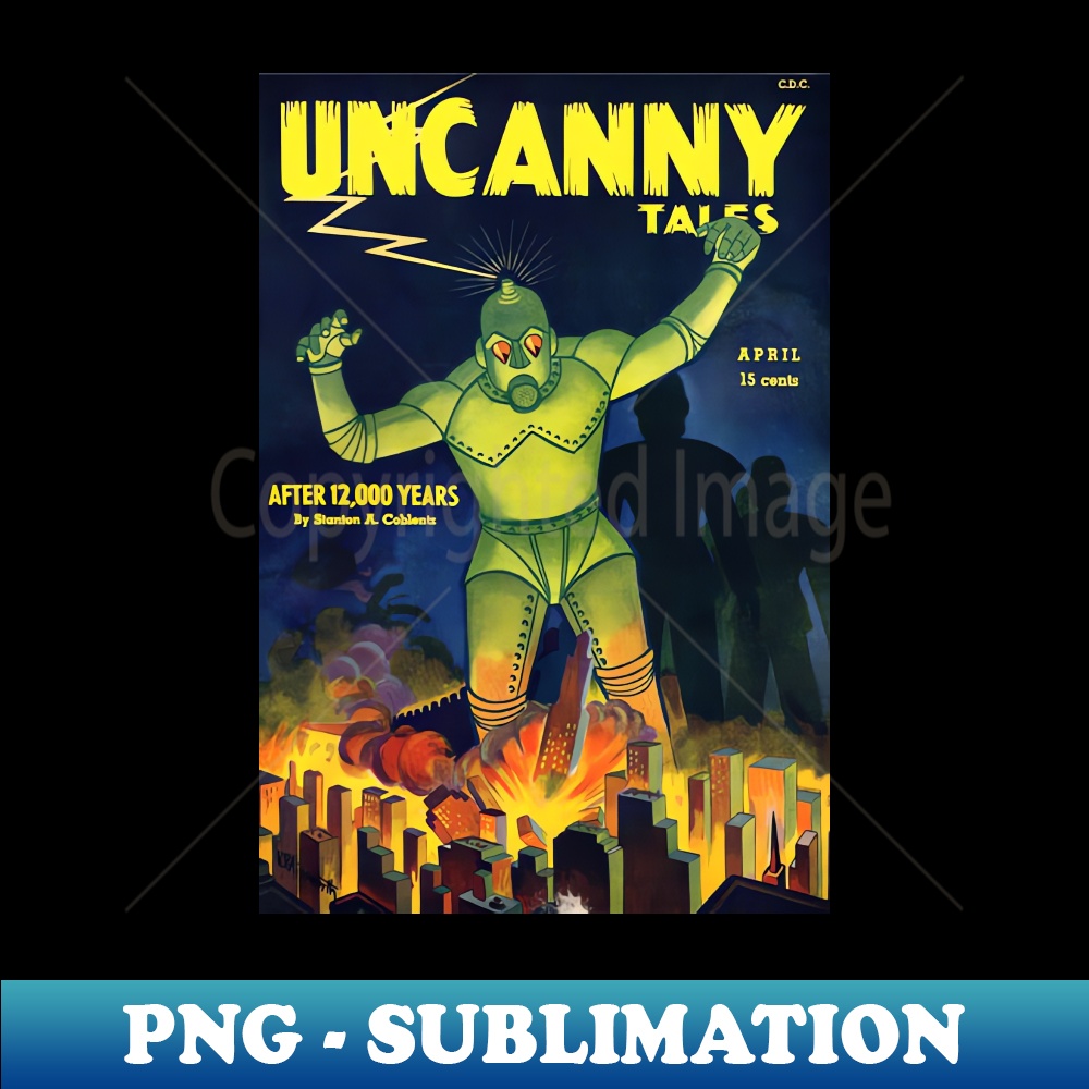 Uncanny Magazine Cover April 1942 - Instant PNG Sublimation | Inspire ...