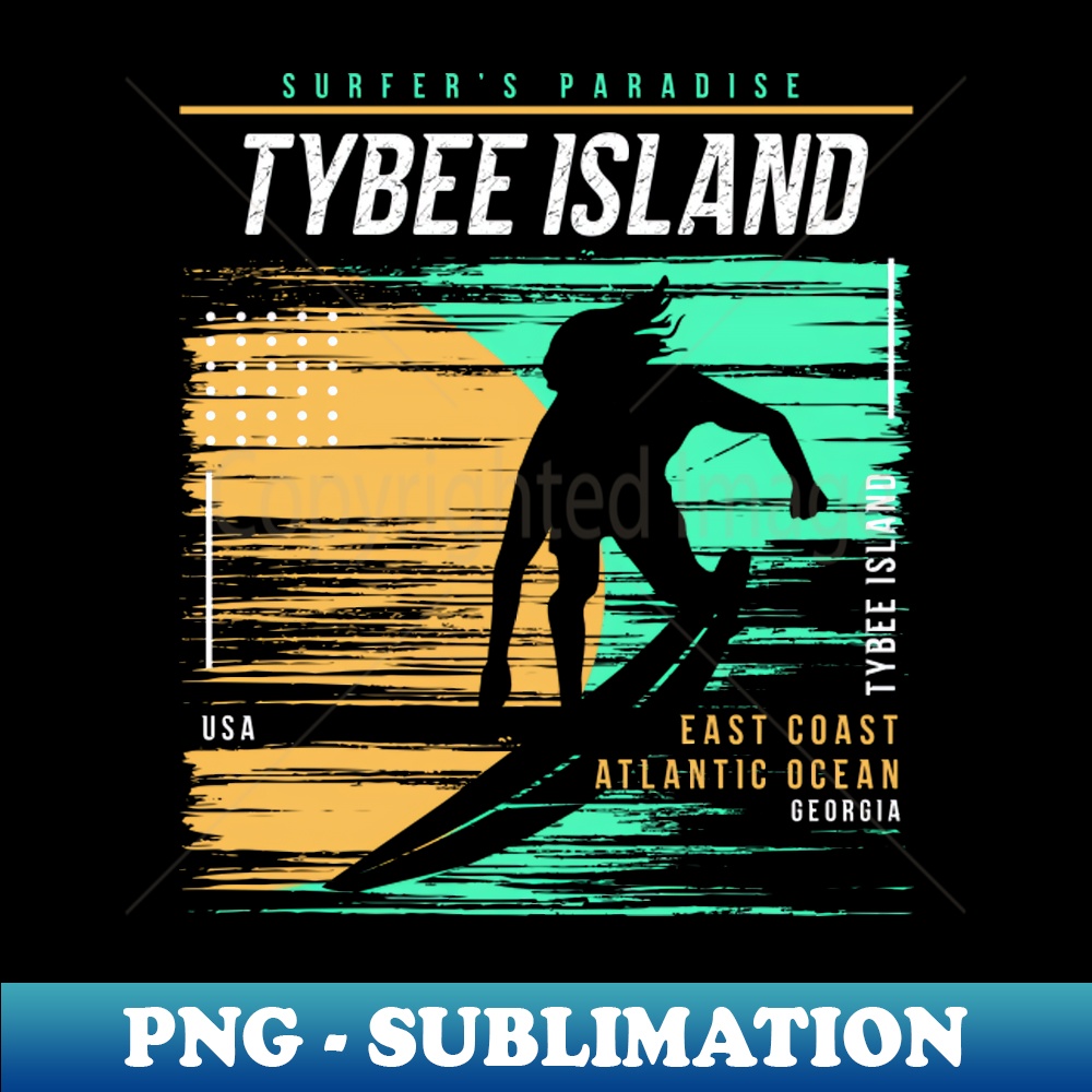 Retro Surfing Tybee Island Georgia Vintage Surfer Beach Su | Inspire Uplift